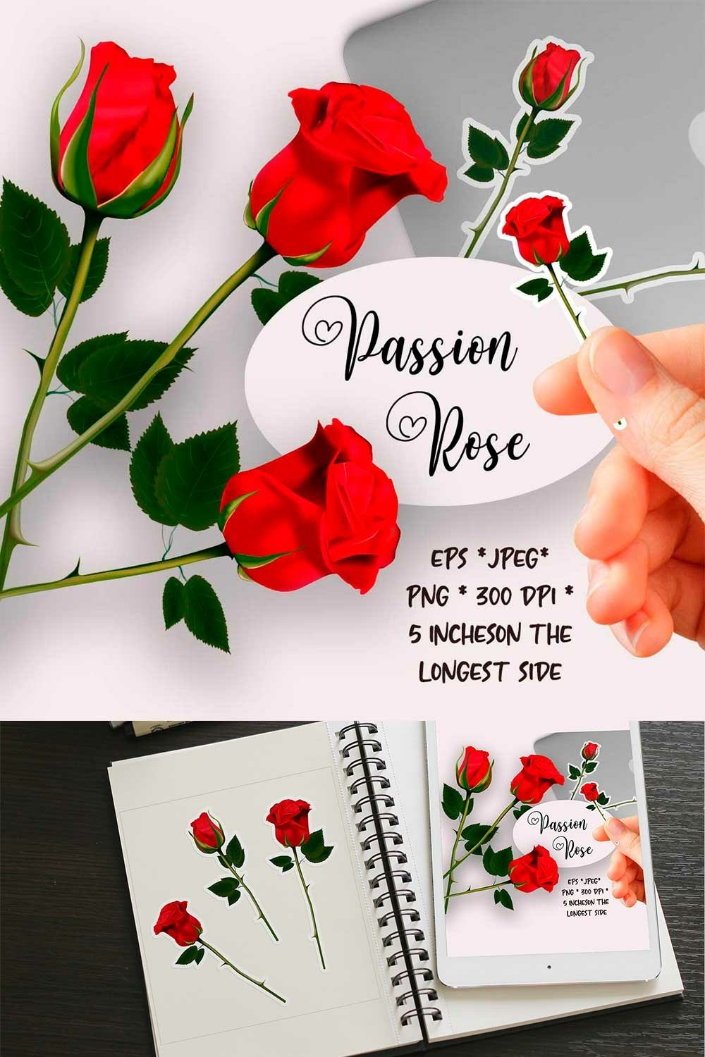 Red Rose Stickers