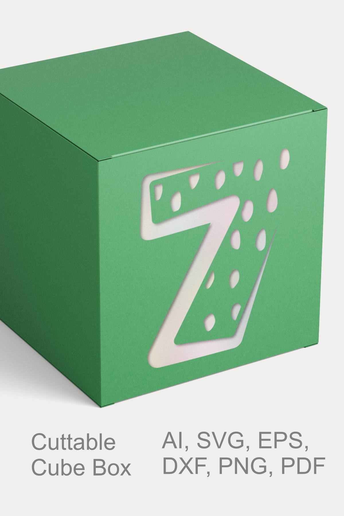 Number 7 Cube Favor Box Paper Cut SVG Template