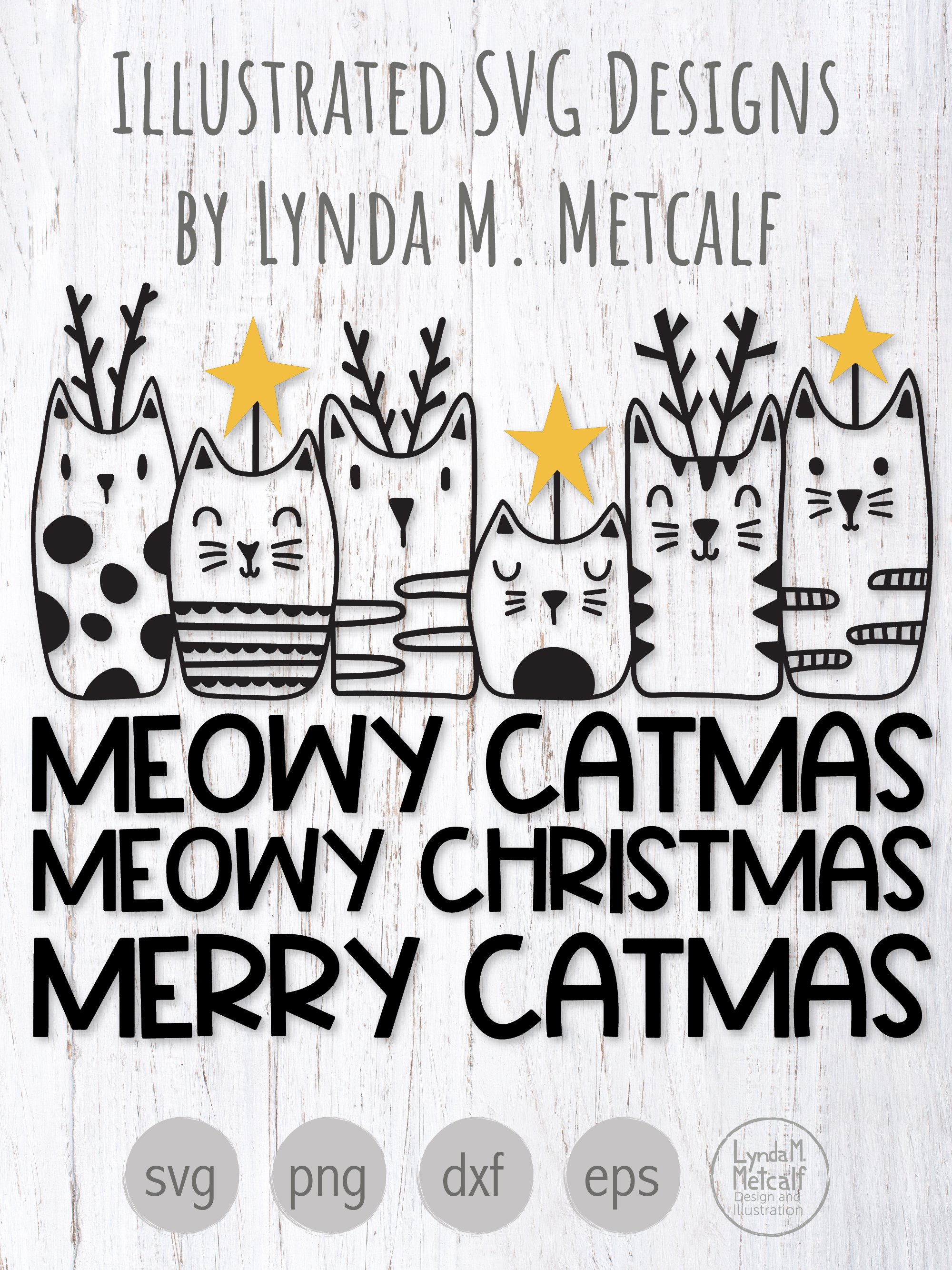 Meowy Christmas Svg, Holiday Cats Svg, Christmas Cats Png