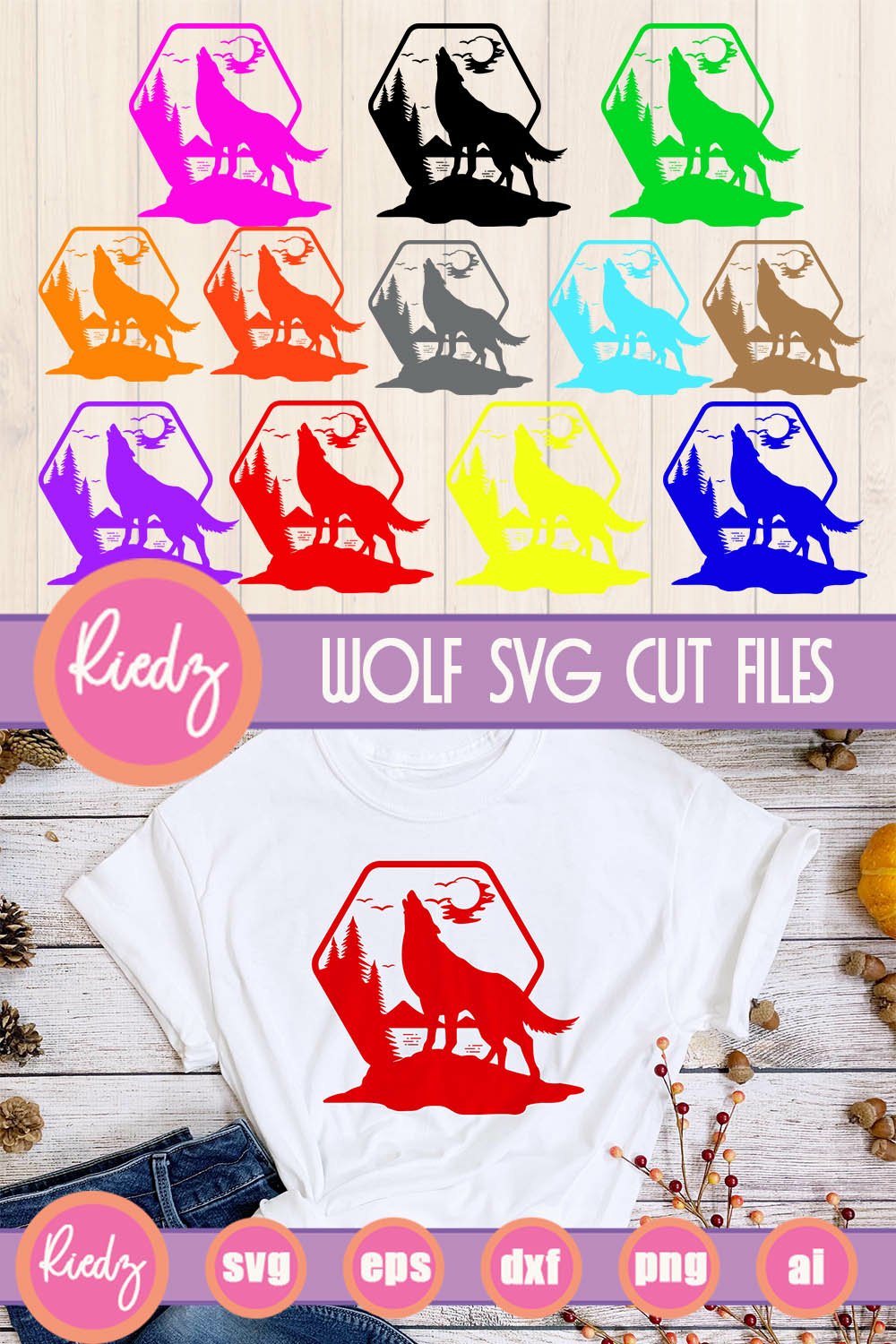 Wolf Svg Cut File, Wolf Png for Sublimation