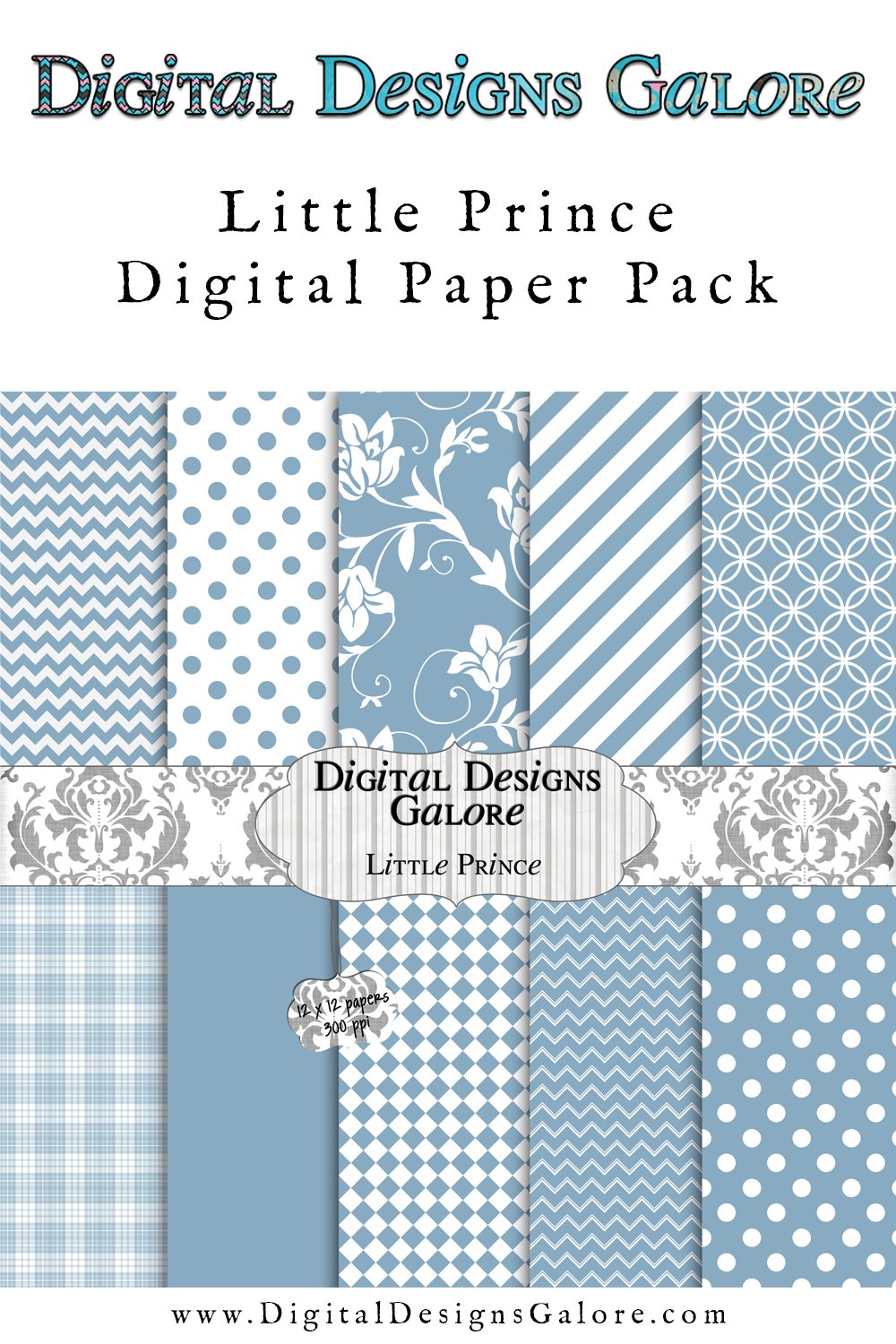 Little Prince Digital Paper Pack | 10 Digital Craft Papers