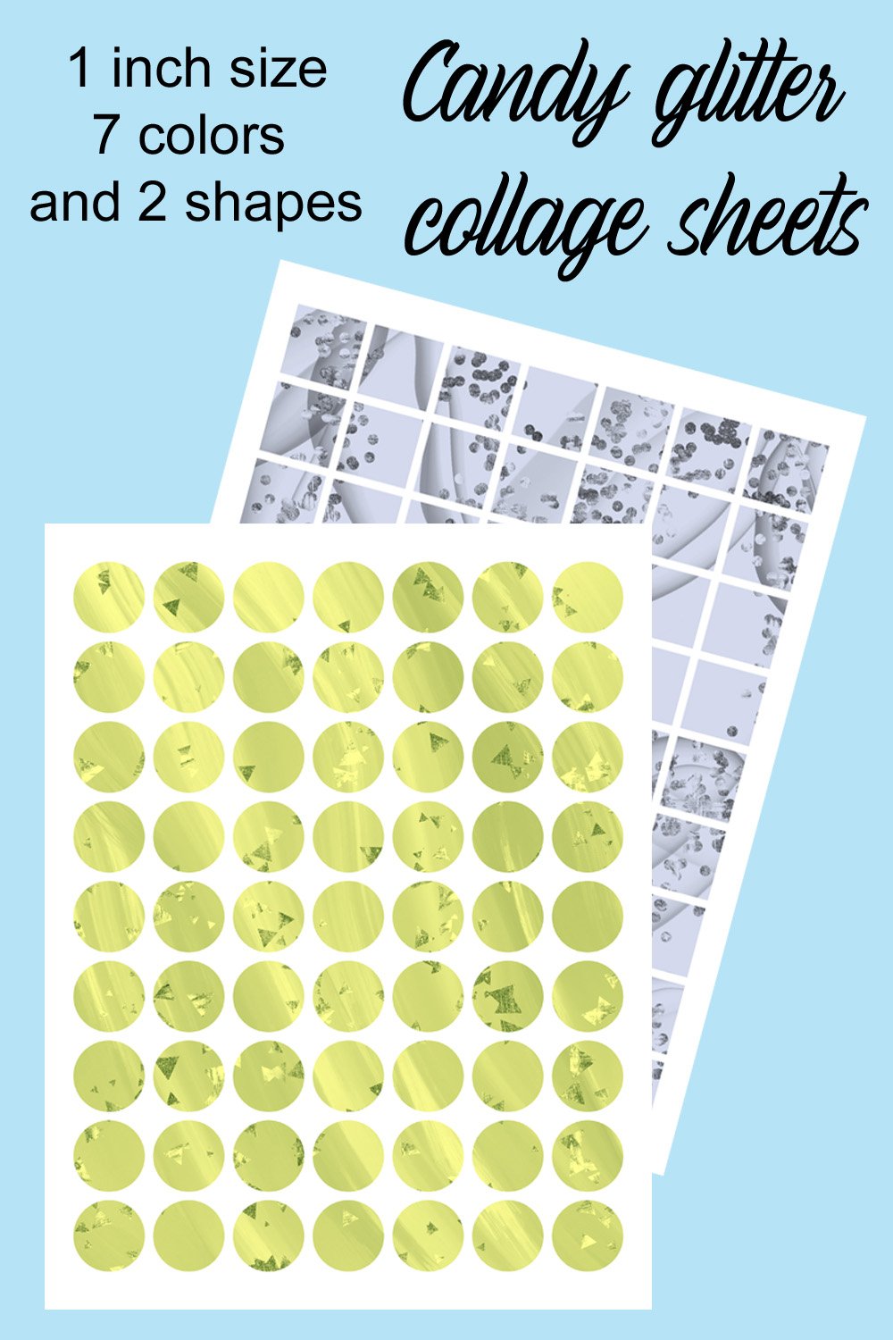 Candy glitter collage sheets