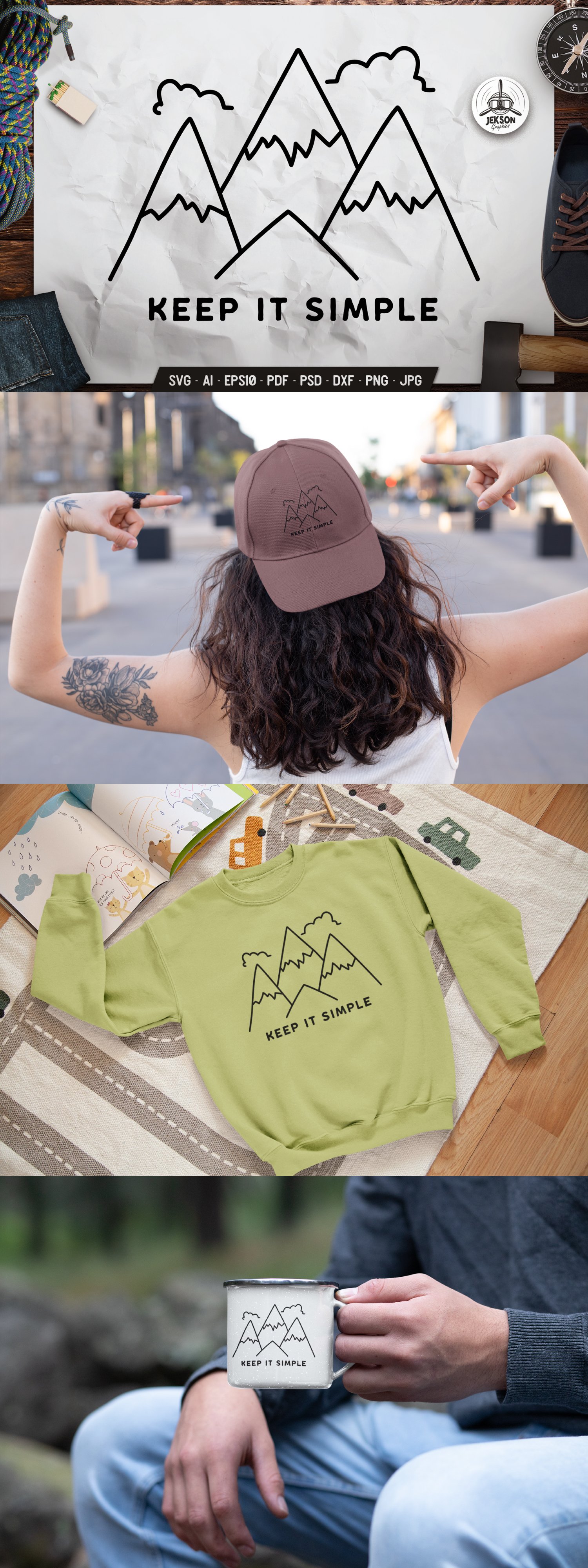 Simple Mountain Adventure Badge Logo Vector Design (568411)