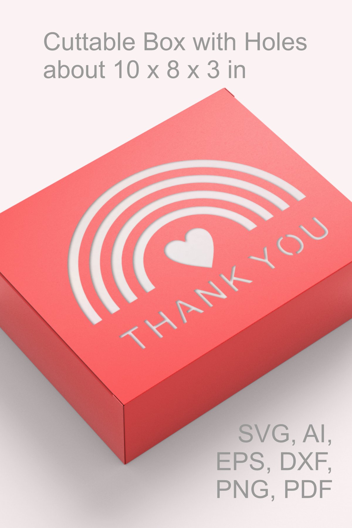 Rainbow Thank You Window Rectangular Favor Box Papercut SVG