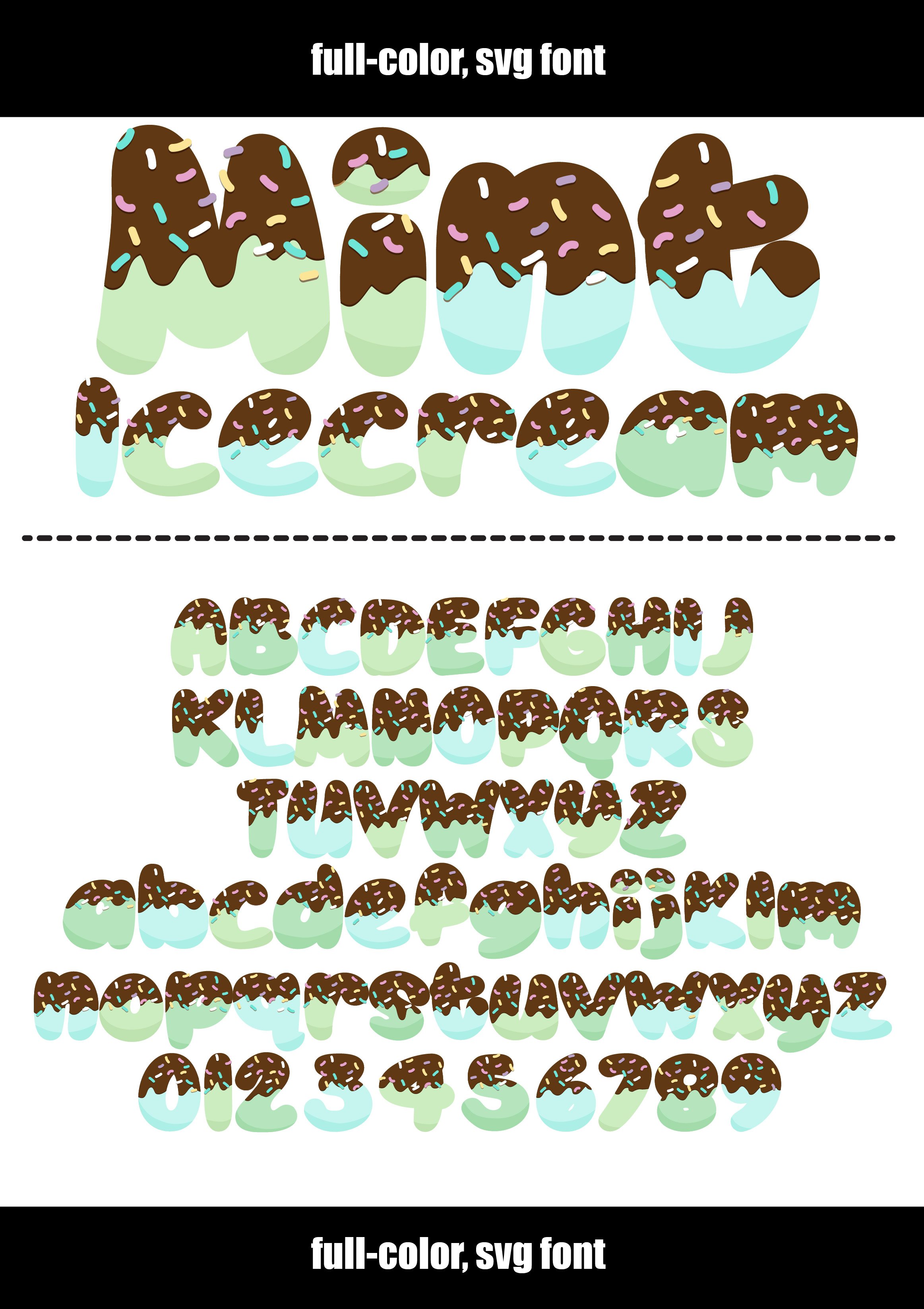 Food Themed Full Color SVG Font