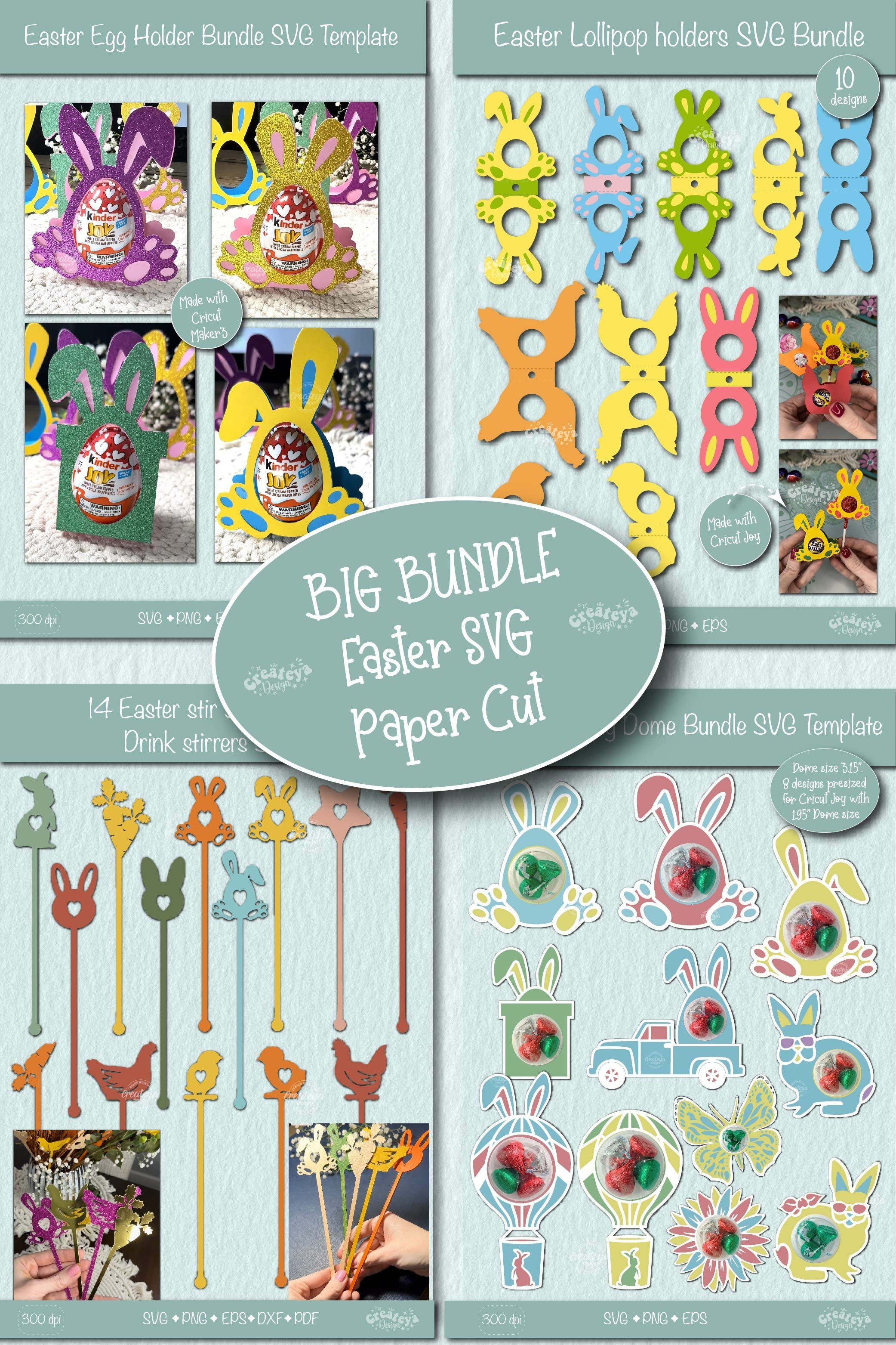Big Easter Paper Cut Bundle SVG| Easter Candy egg Holders