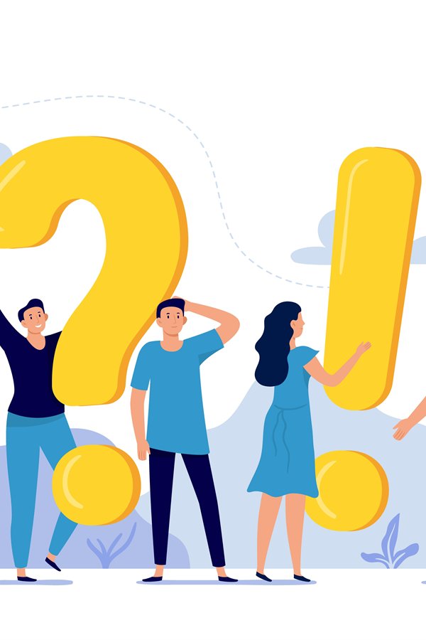 People ask frequently asked questions. FAQ, person asking qu