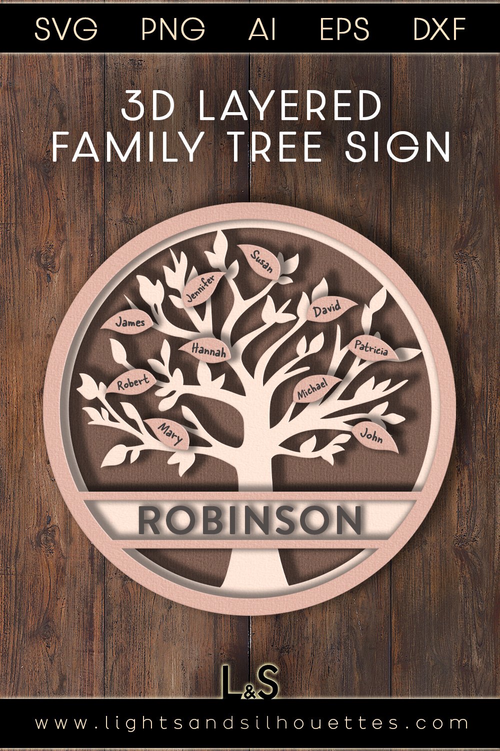 Customizable Family Tree Svg Sign | Door Hanger Laser