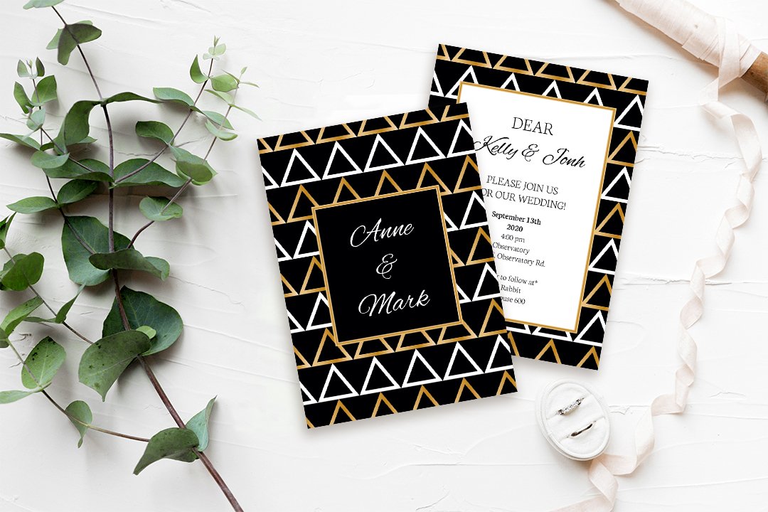 Stylish geometry wedding invitation