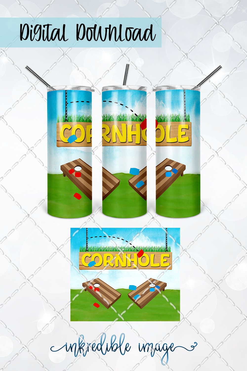 Cornhole Sign Cornhole Toss Tumbler Design