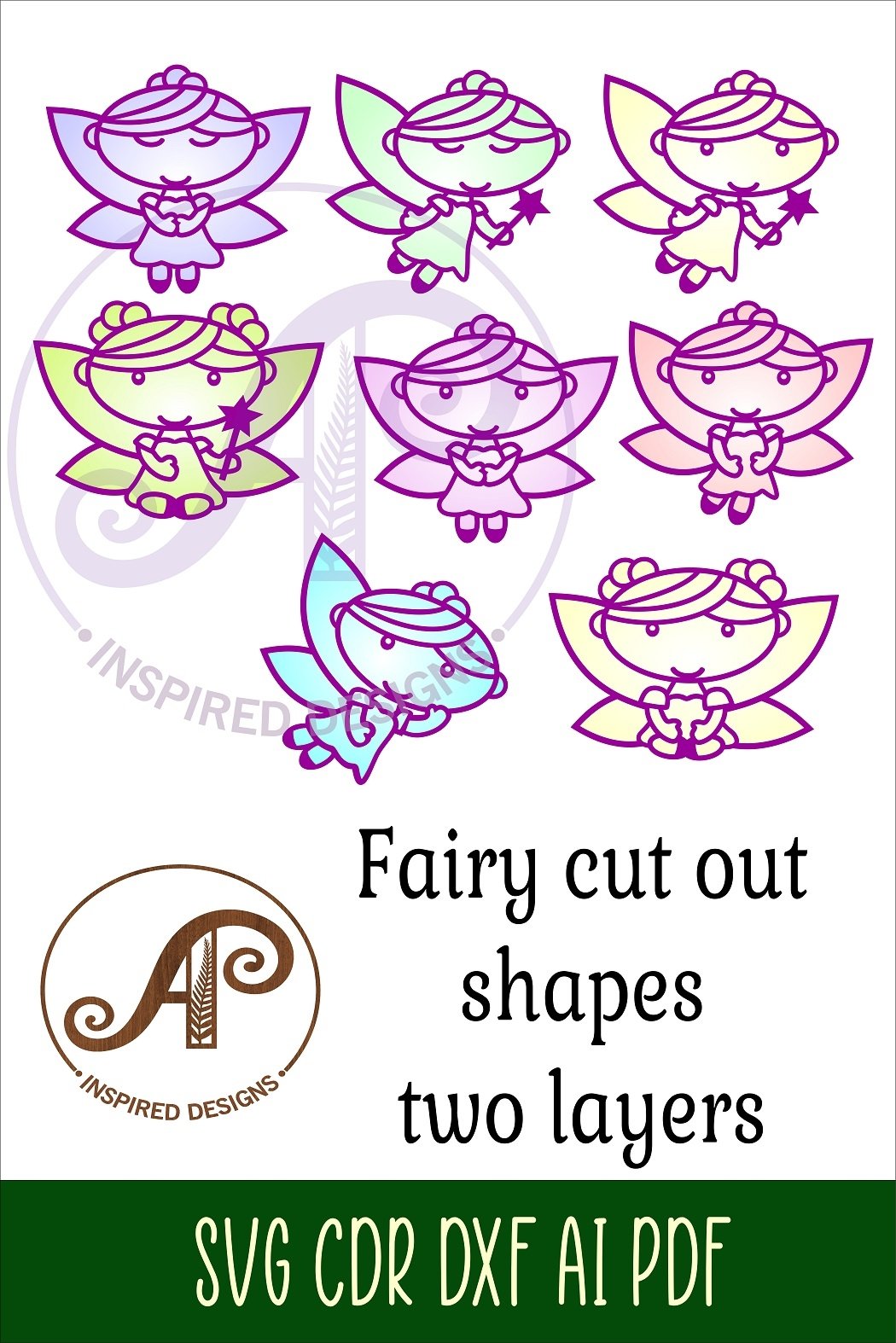Fairy two layer laser cut SVG files