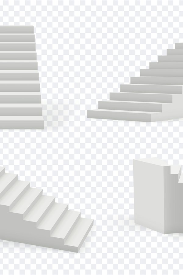 Stairs realistic. Architectural object staircase up steps ve
