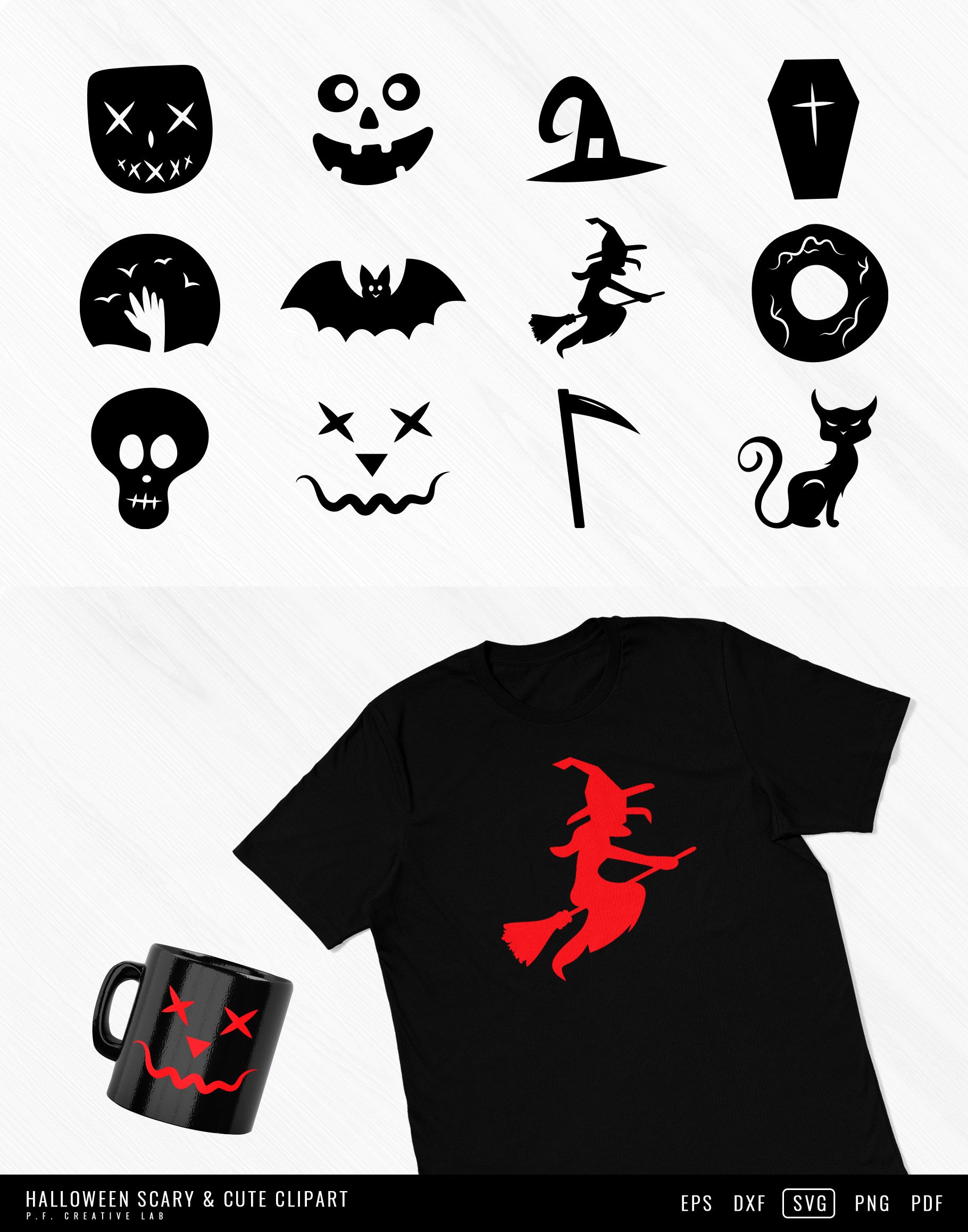 Halloween Scary Clipart Set