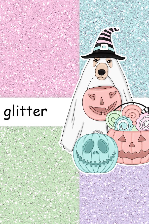 Halloween Pastel GLITTER, Fall Pumpkin clipart - JPEG files