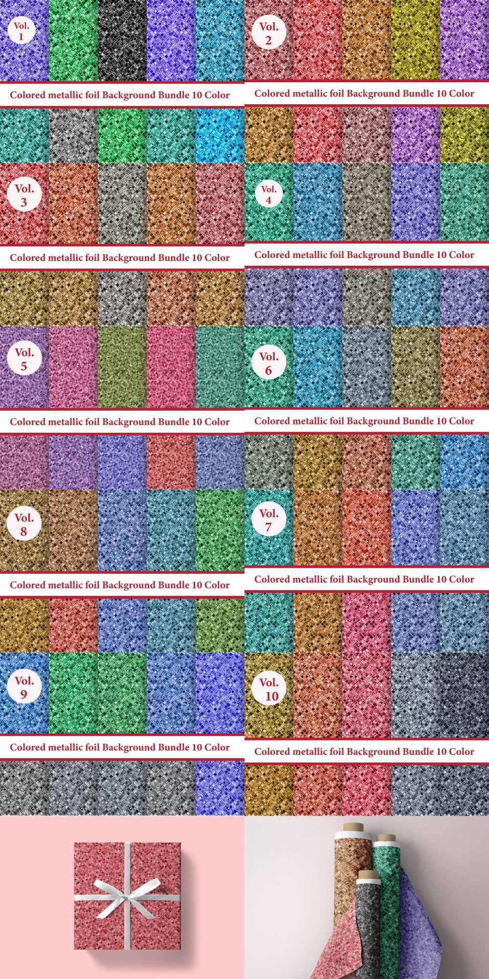 Digital Papers Metallic Color Foil Lattice Pattern 100 color