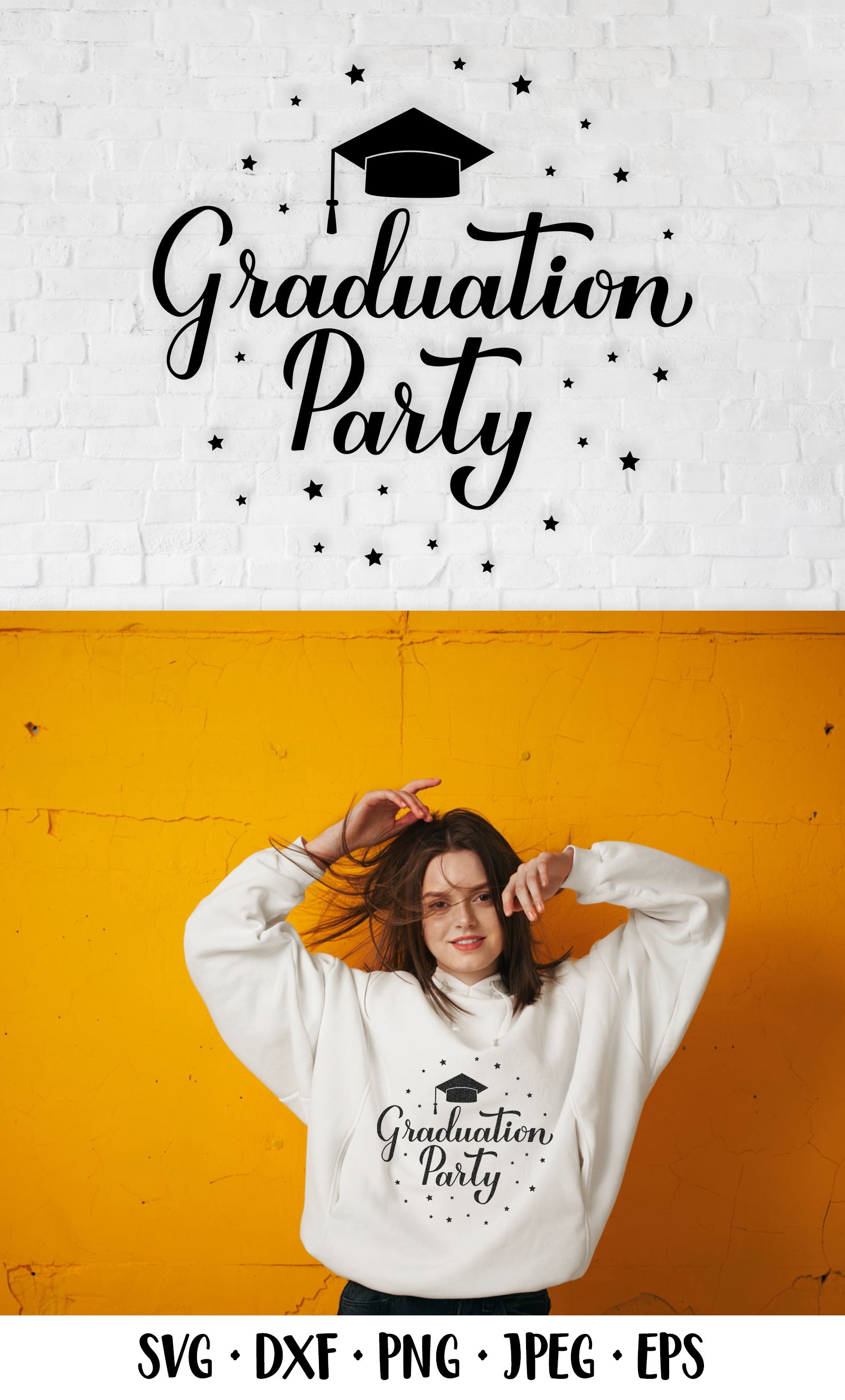 Graduation Party SVG. Grad celebration typography