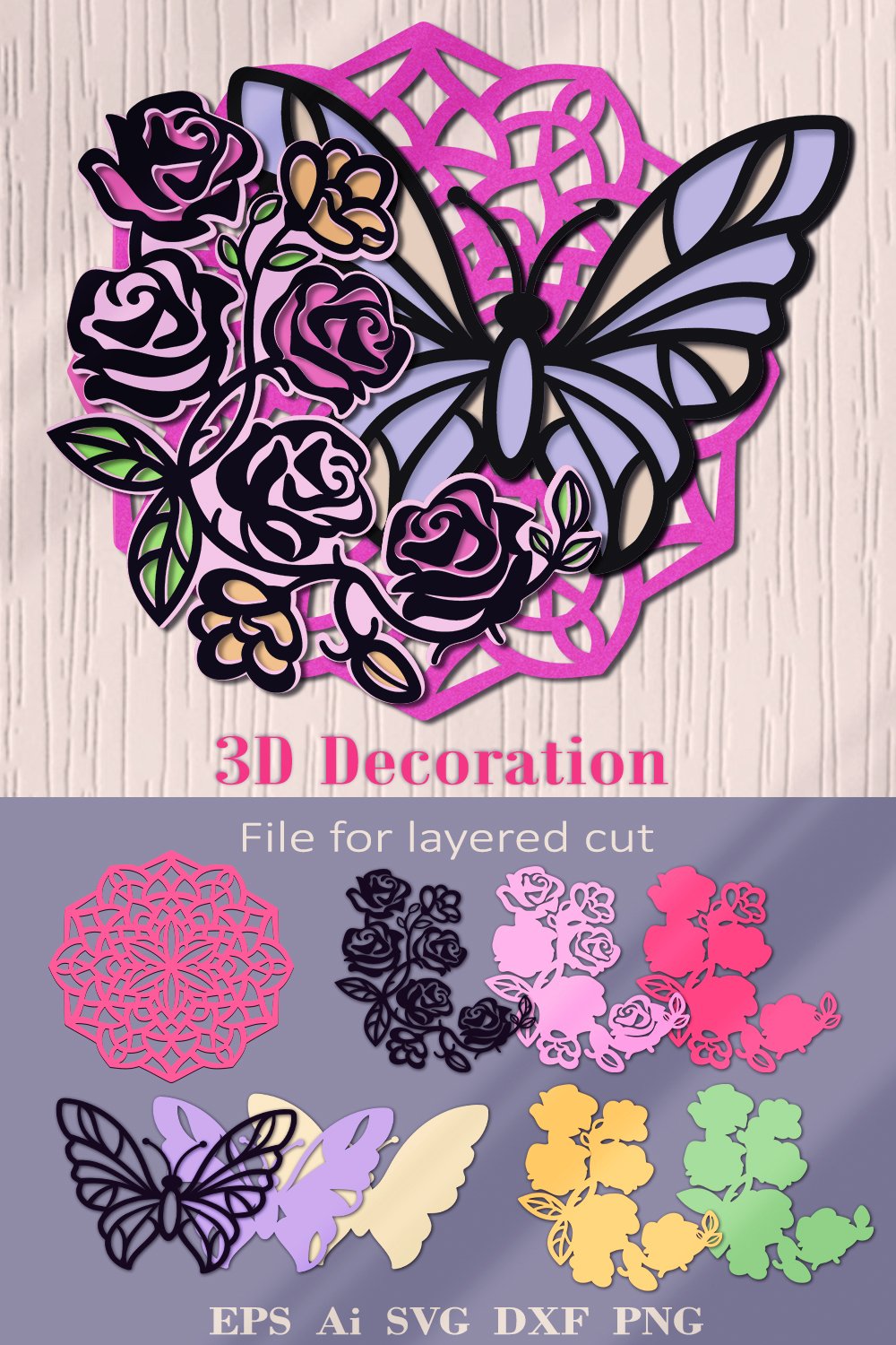 Multi-layer decorative decoration. File to cut.
