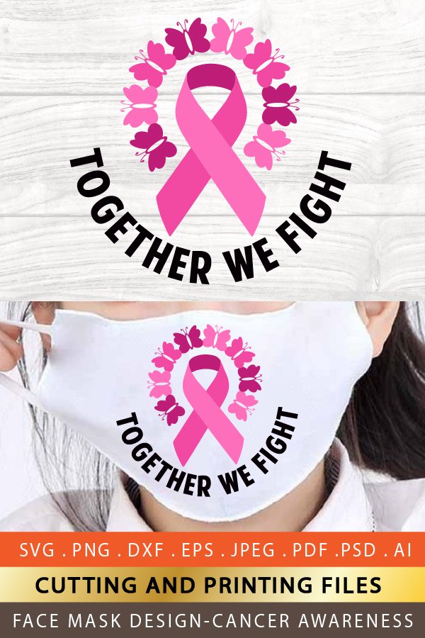 Mask SVG PNG EPS DXF Face Mask SVG Cancer Awareness SVG