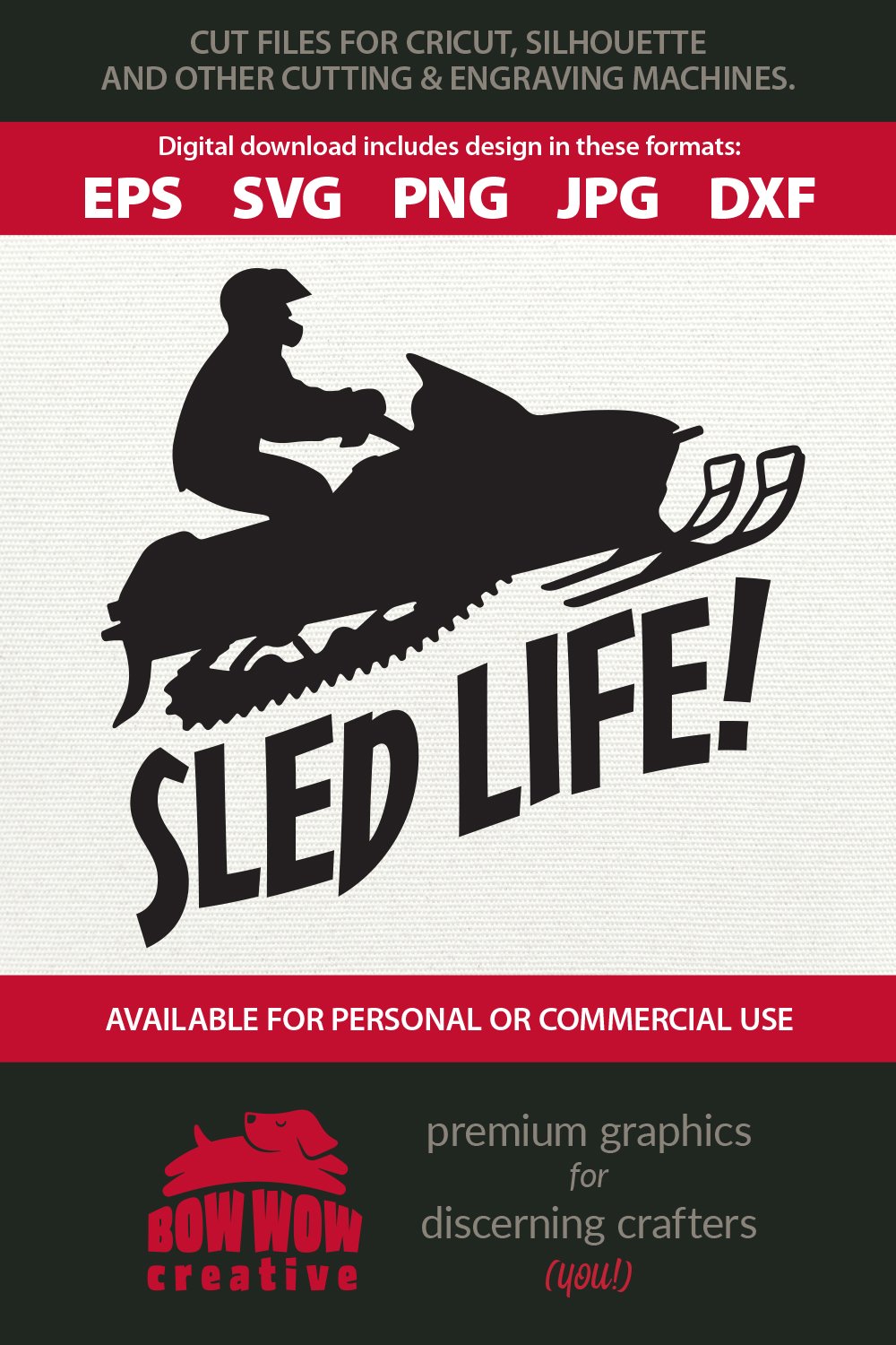 Sled Life Snowmobile / Snow Machine SVG Cutting File