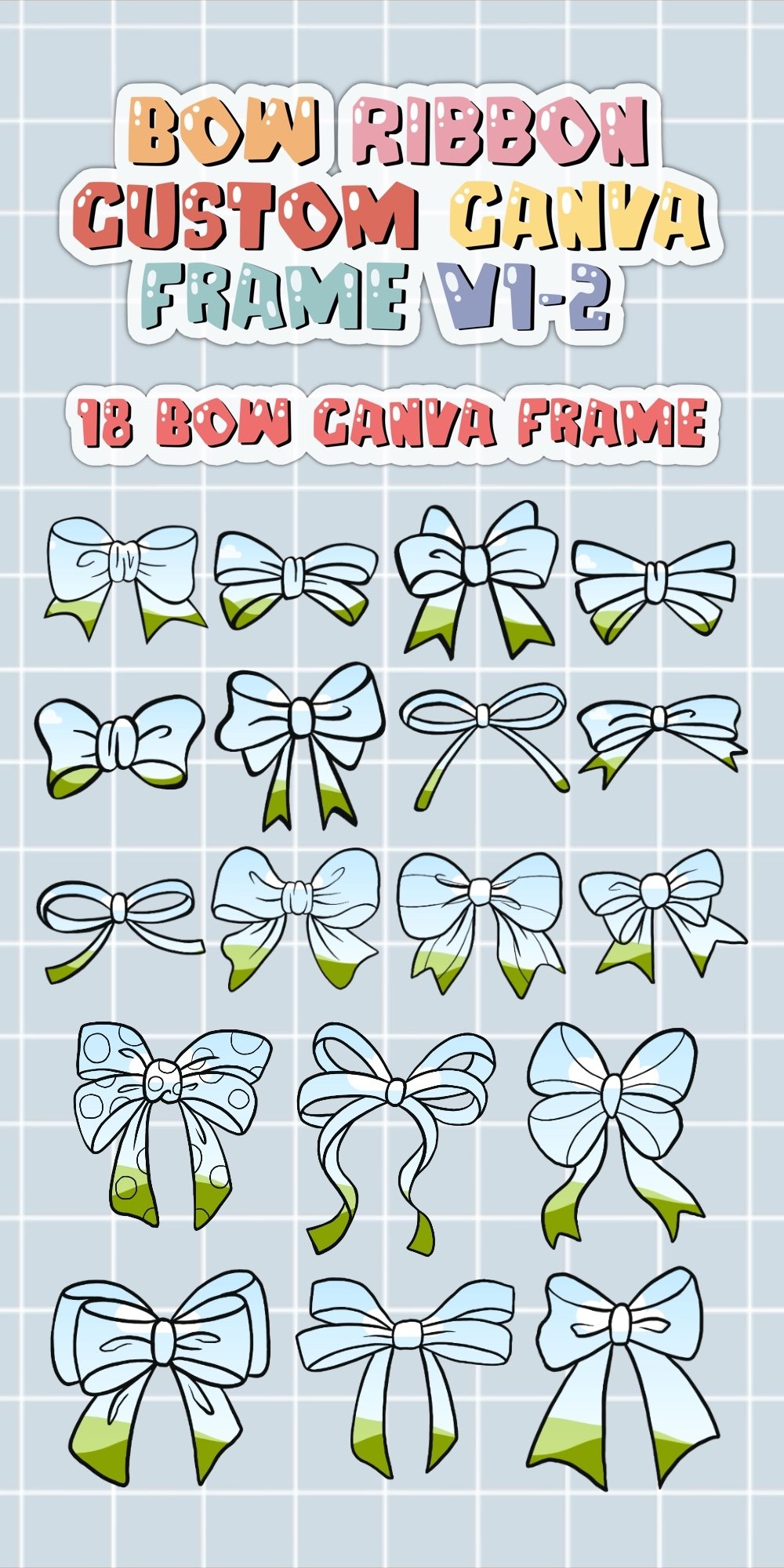 Bow Ribbon Custom Canva Frame V1-2