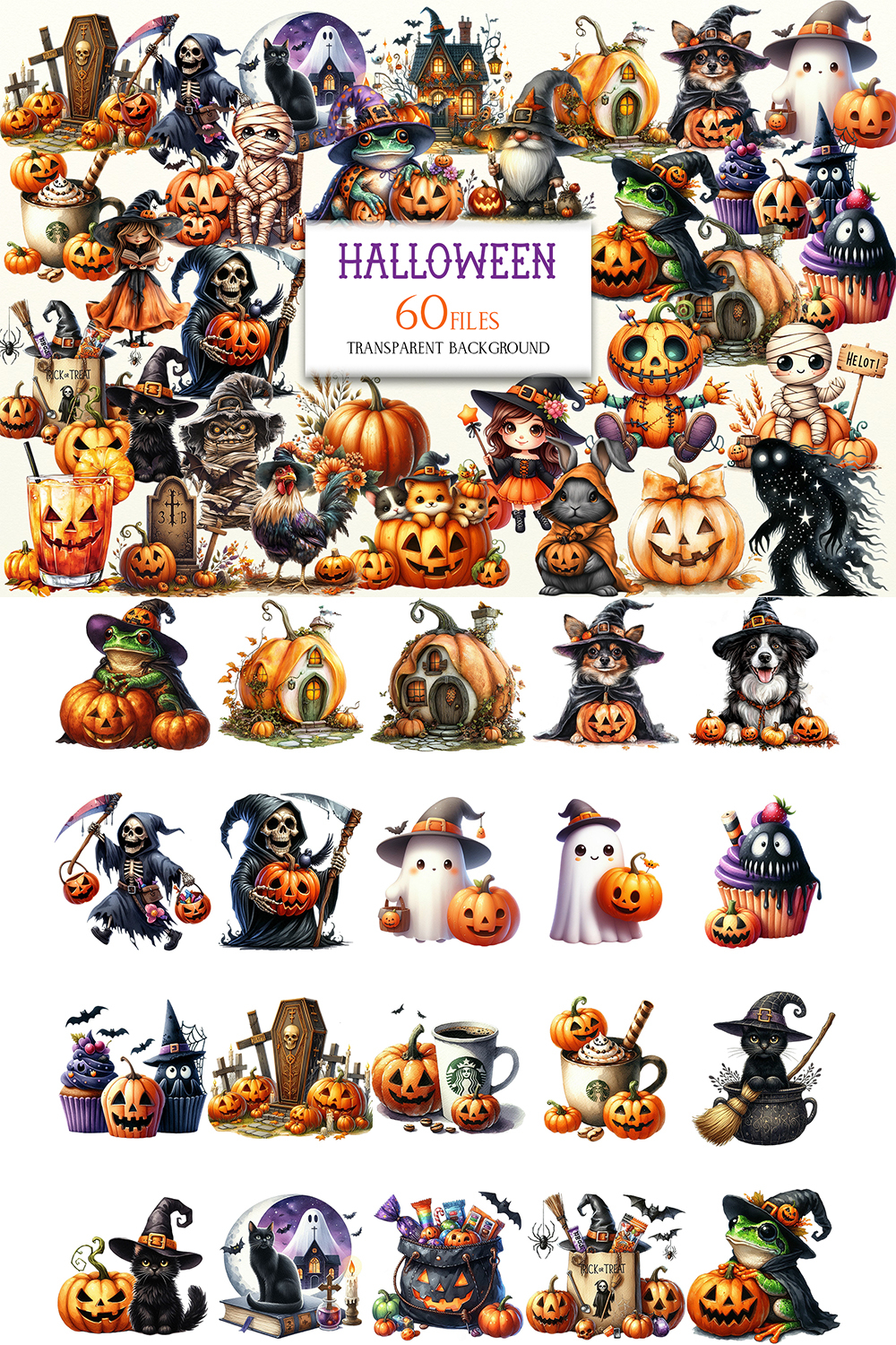 Halloween Clipart Bundle, Halloween PNG