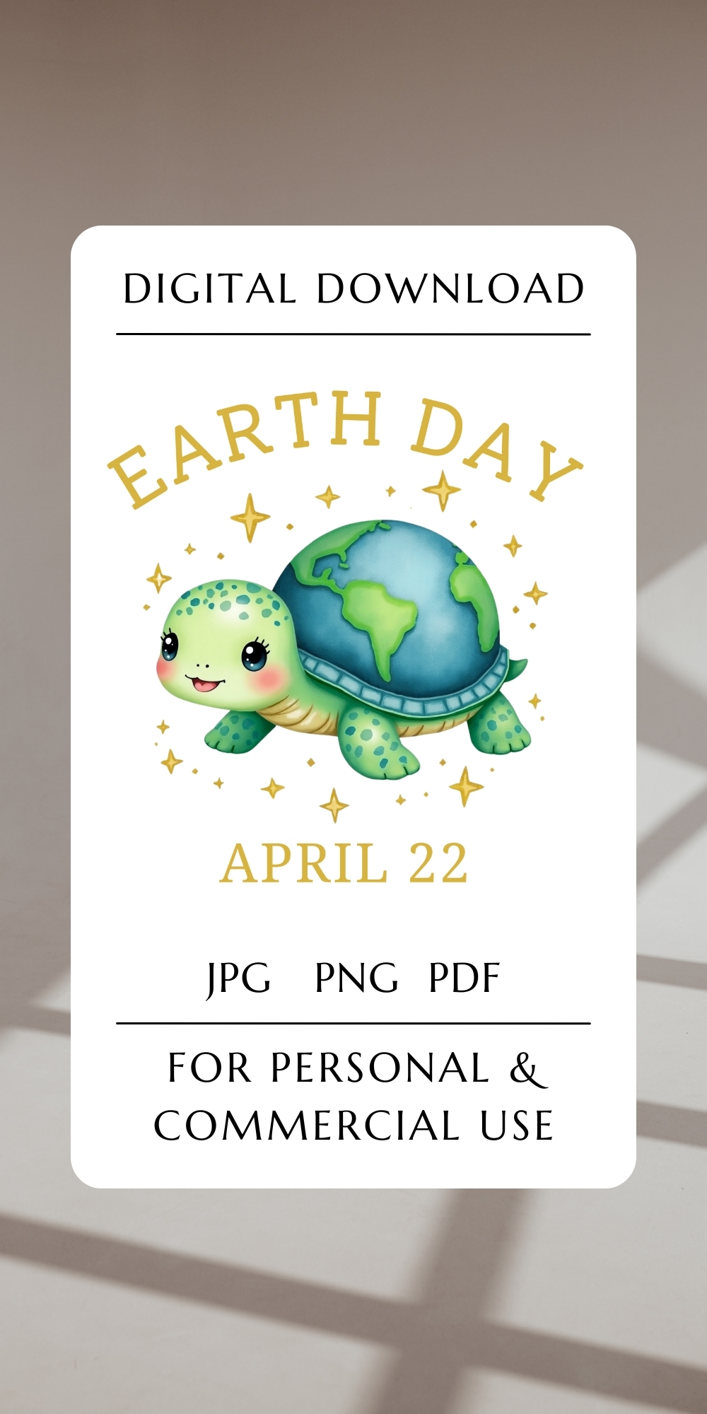Earth Day Turtle PNG, Save The Planet PNG, April 22 Design
