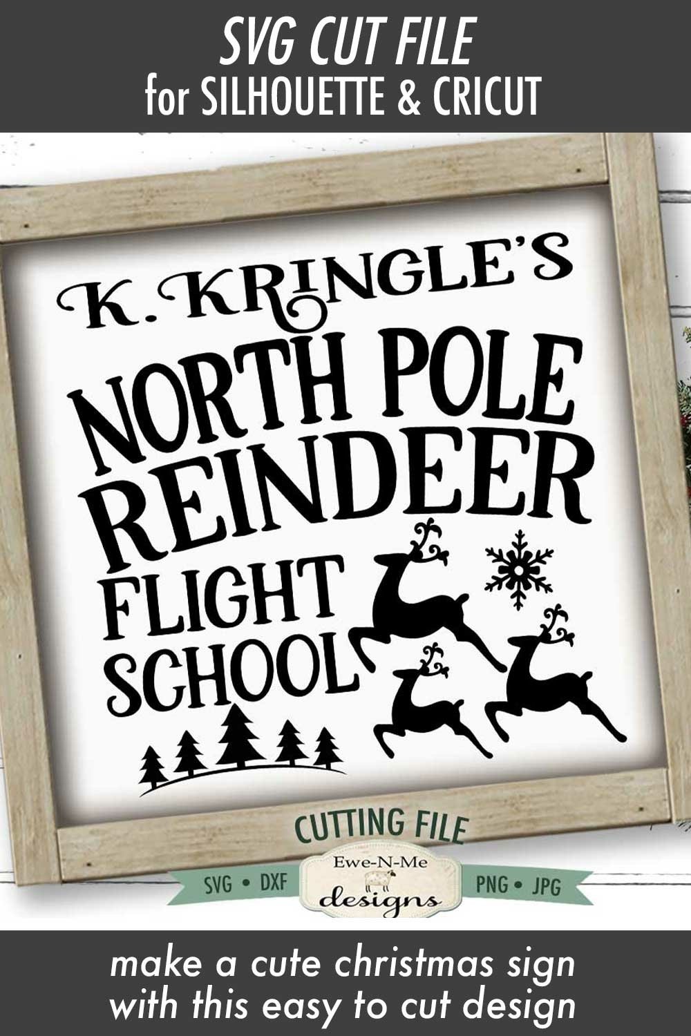 Kringles Reindeer Flight School SVG | Christmas SVG