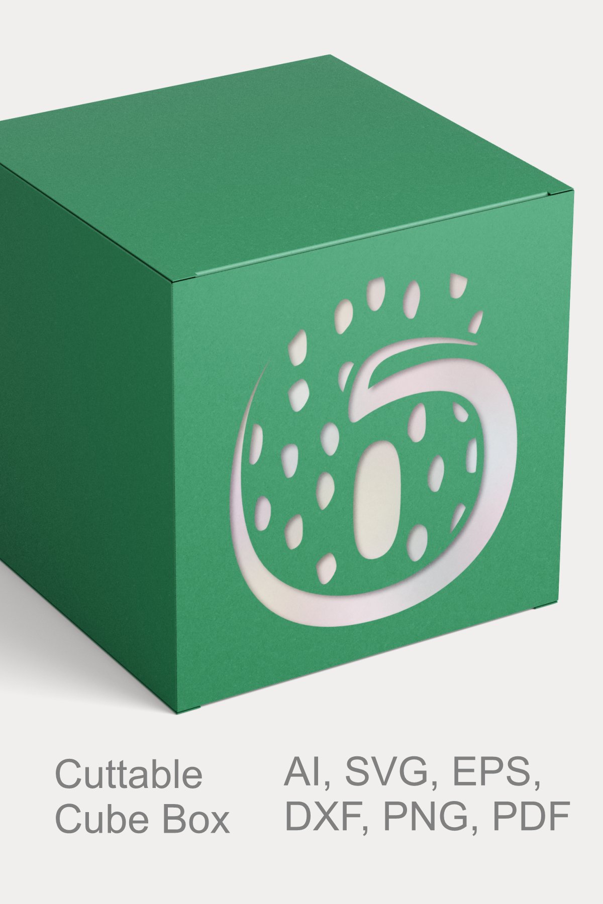 Number 6 Cube Favor Box Paper Cut SVG Template