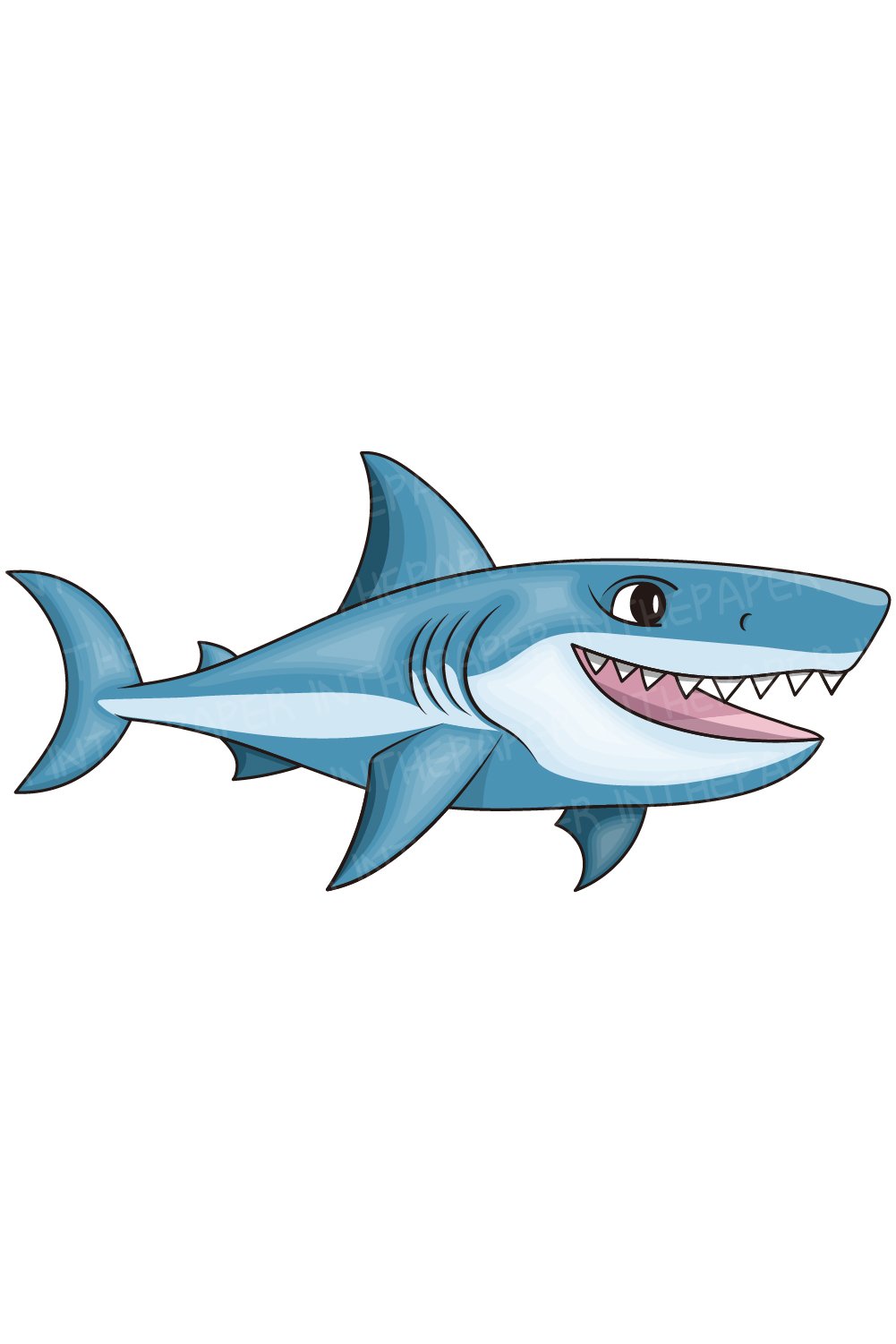 a smiling shark | SVG PNG Under the Sea Animal Clipart blue