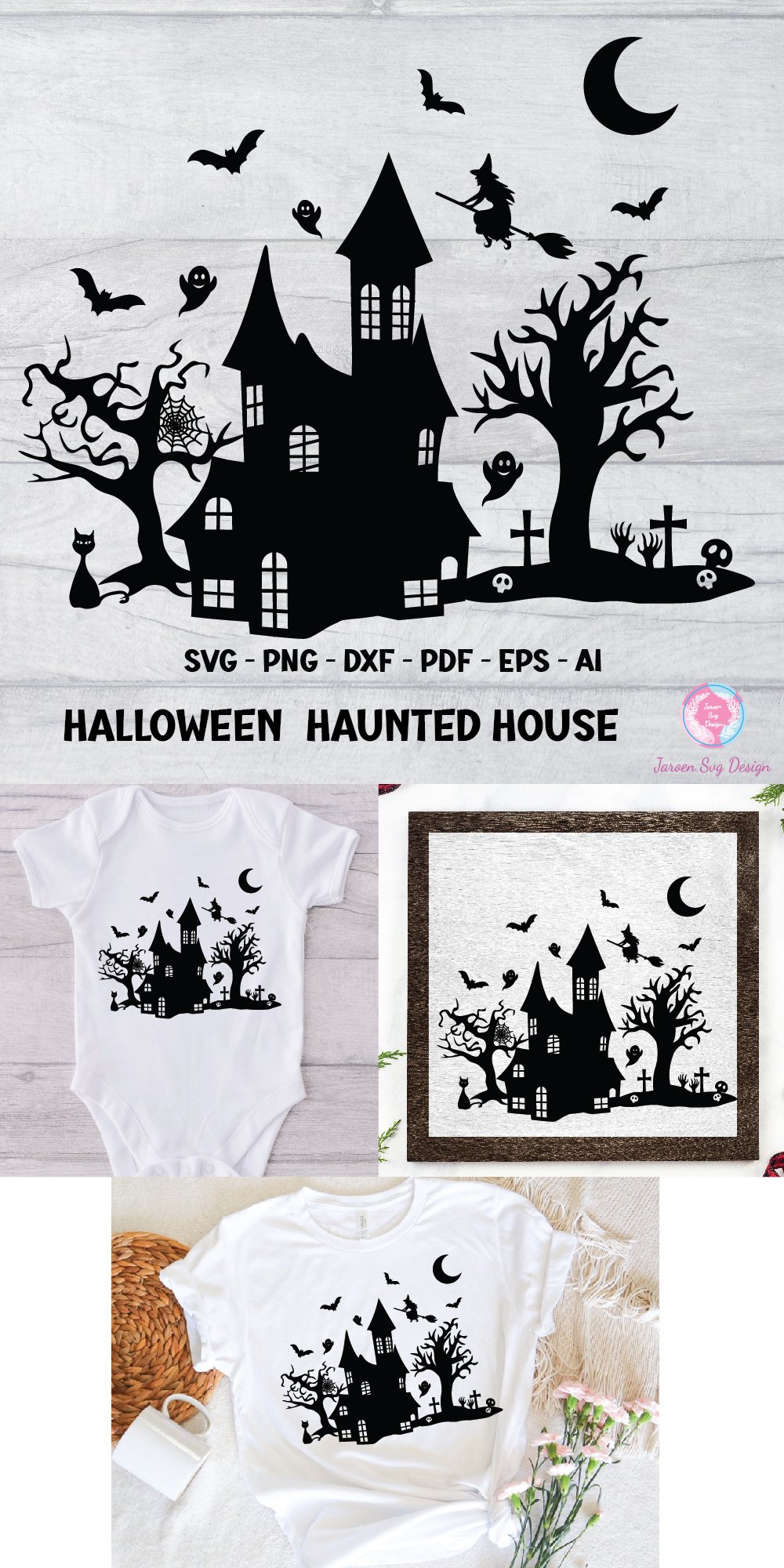 Haunted House Svg ,Happy Halloween, Spooky (2141632)