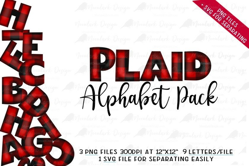 Plaid Alphabet Pack Letters