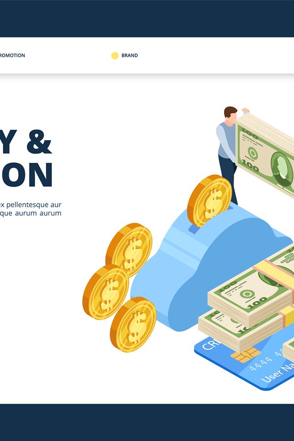 Give money isometric concept. Donation and charity vector la