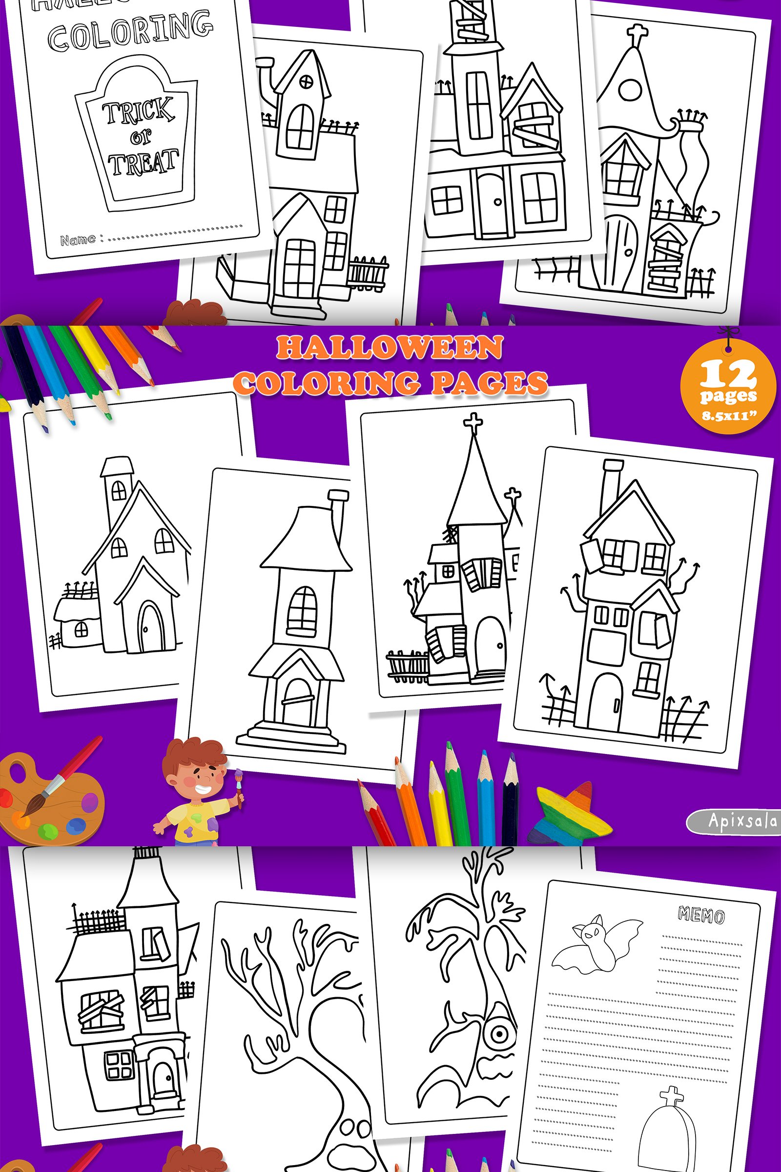 Halloween Haunted House Kids coloring pages | kids coloring