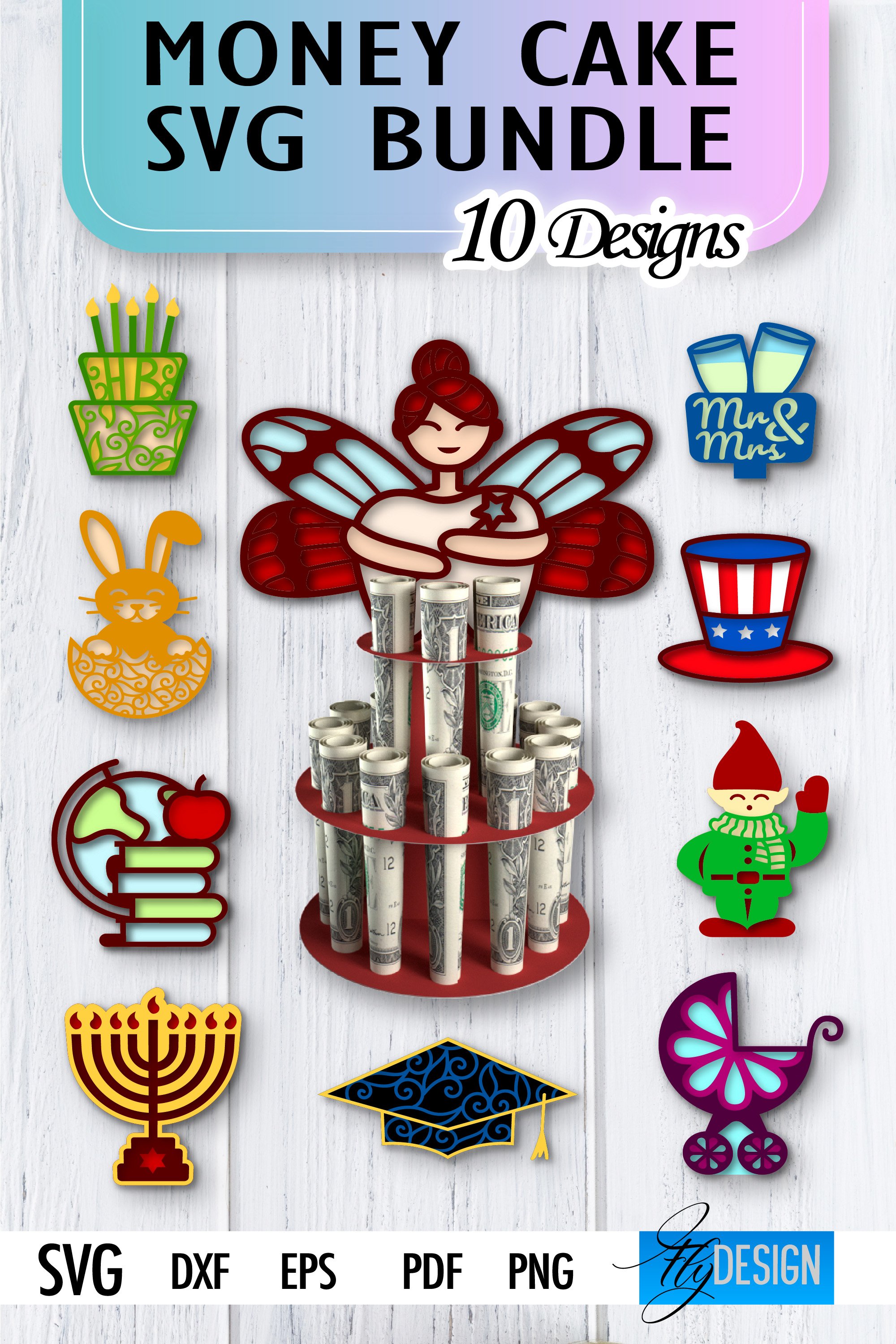 Money Cake SVG Bundle | Money Holder SVG