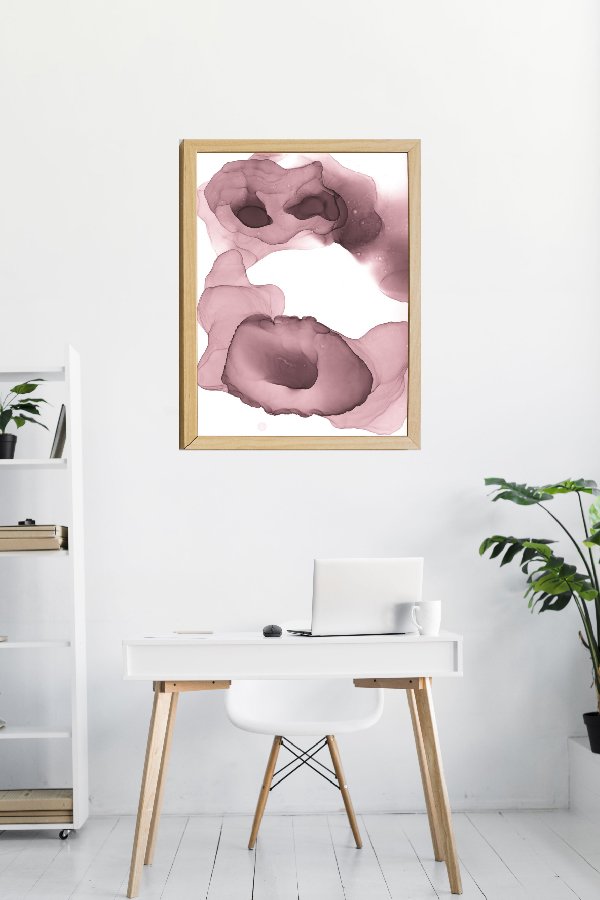 Printable wall art. Pink abstract poster. Neutral wall art