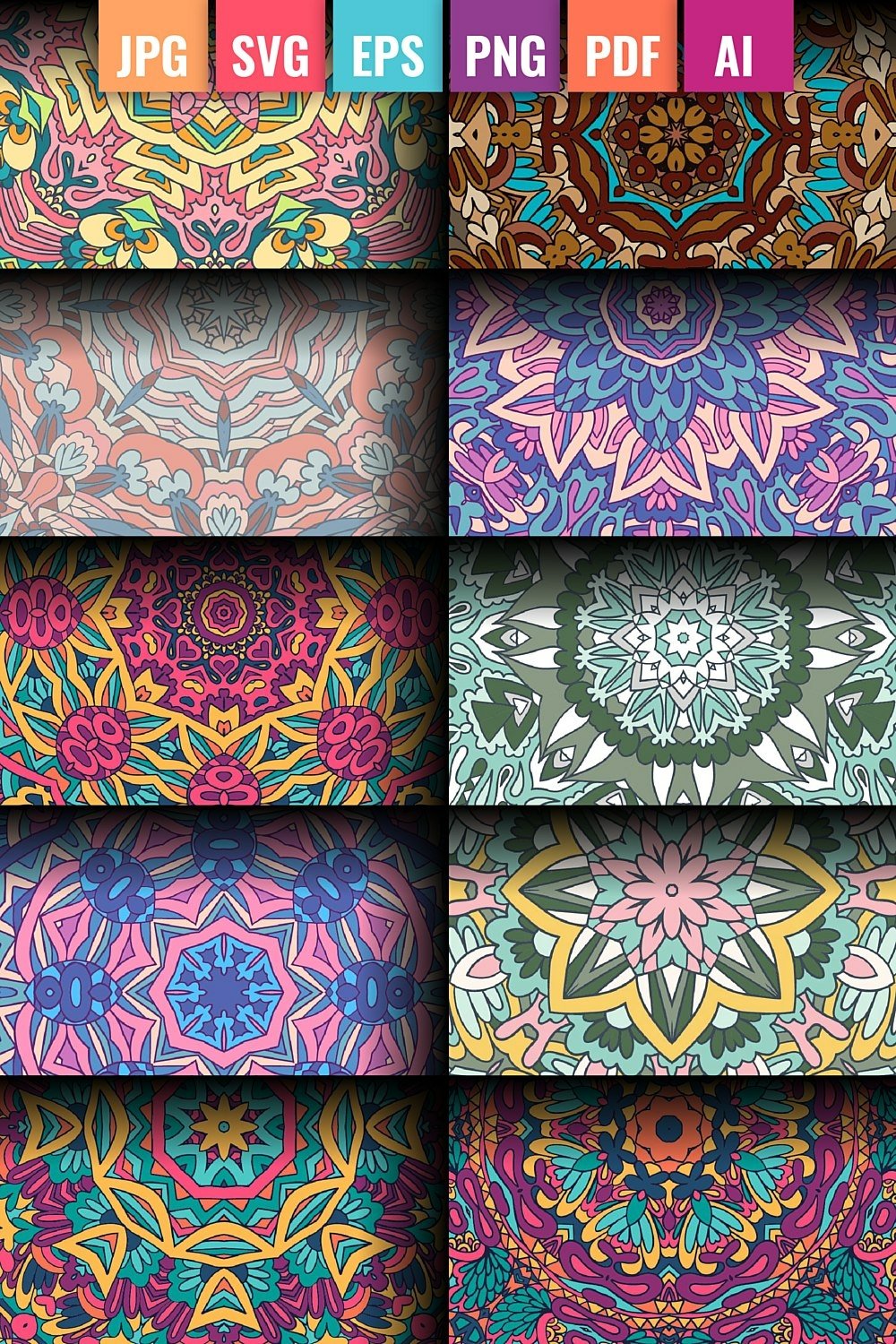 Digital Scrapbooking Festival Mandala Seamless pattern