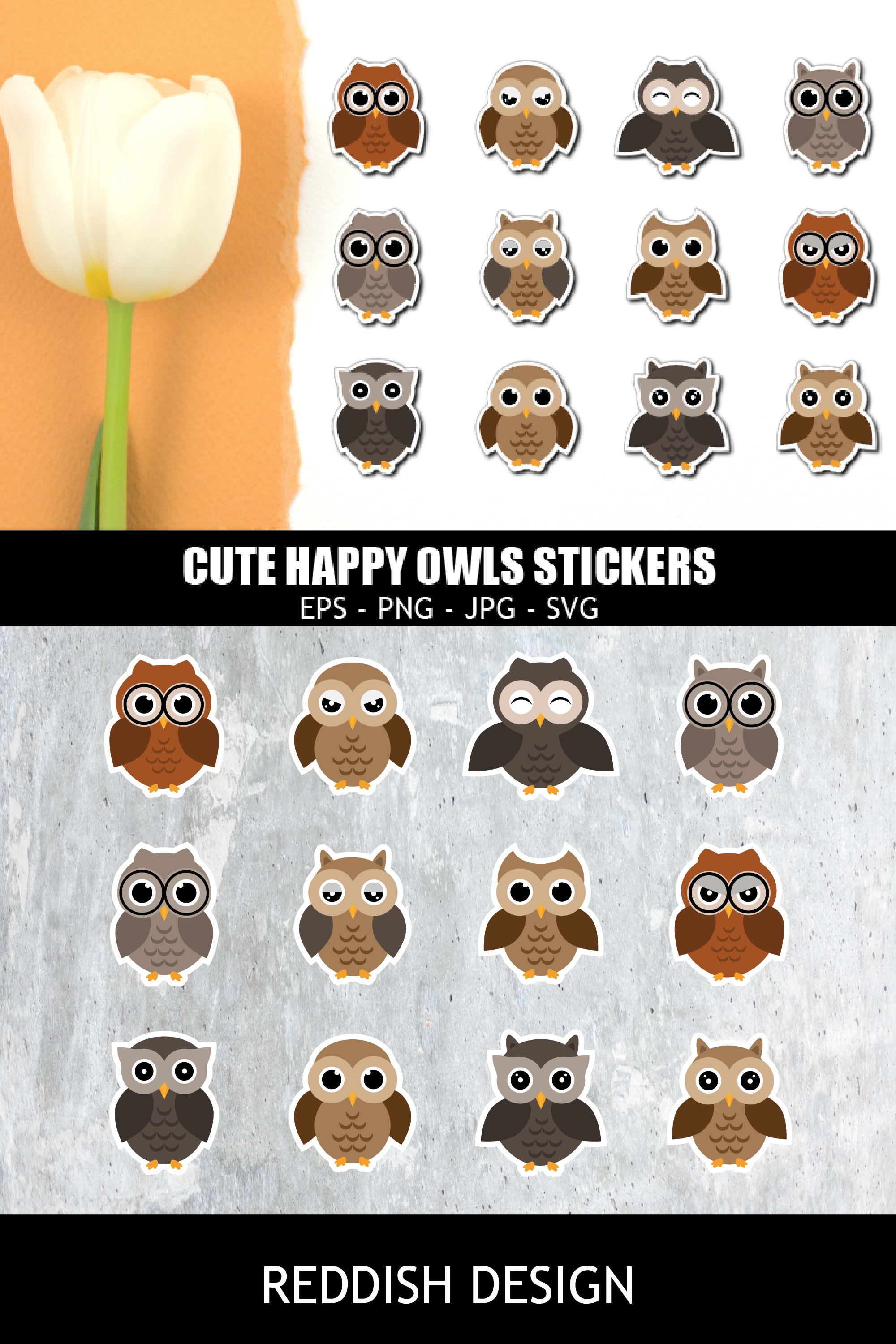 Owls stickers, printable stickers, cricut craft (1280704)