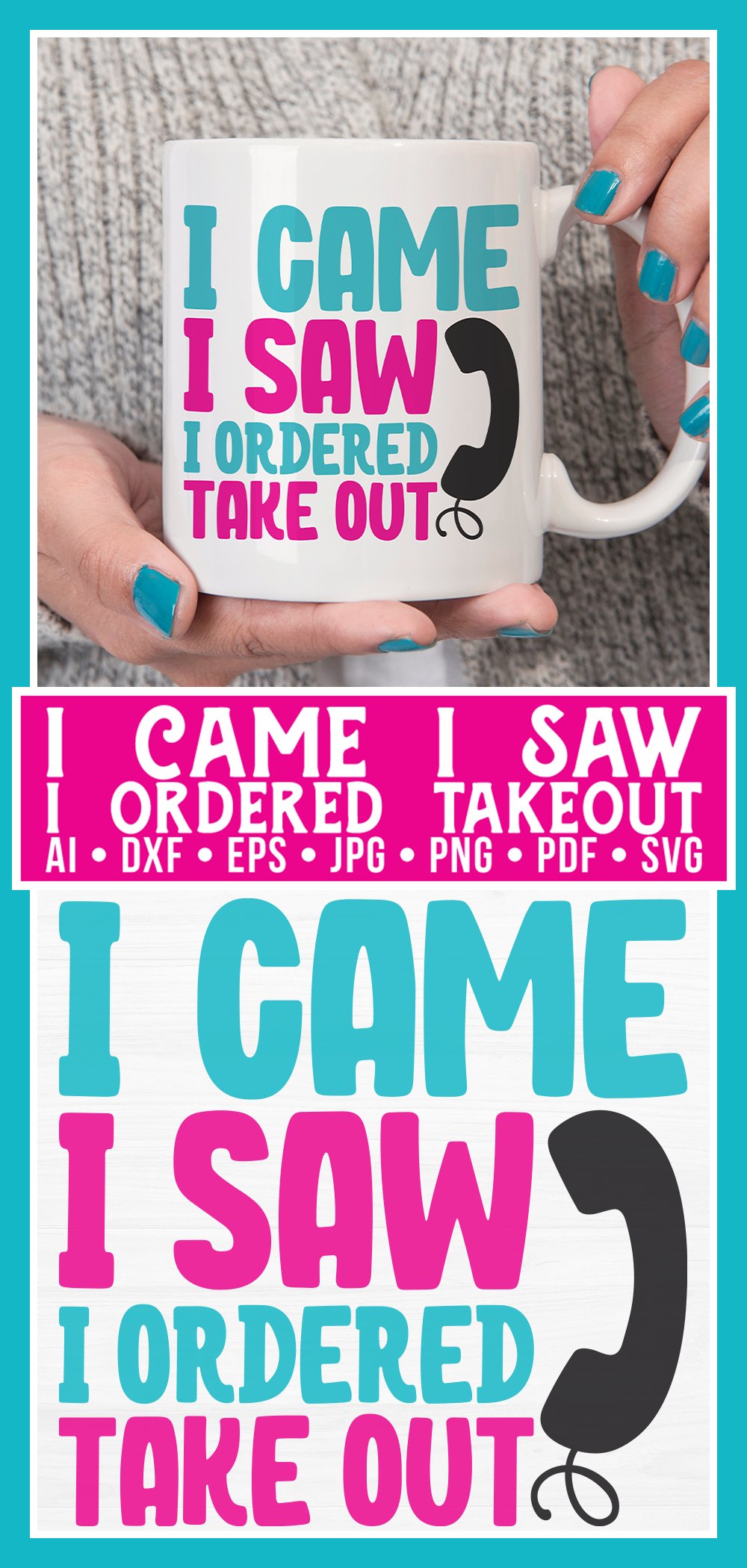 I came I saw I ordered take out SVG