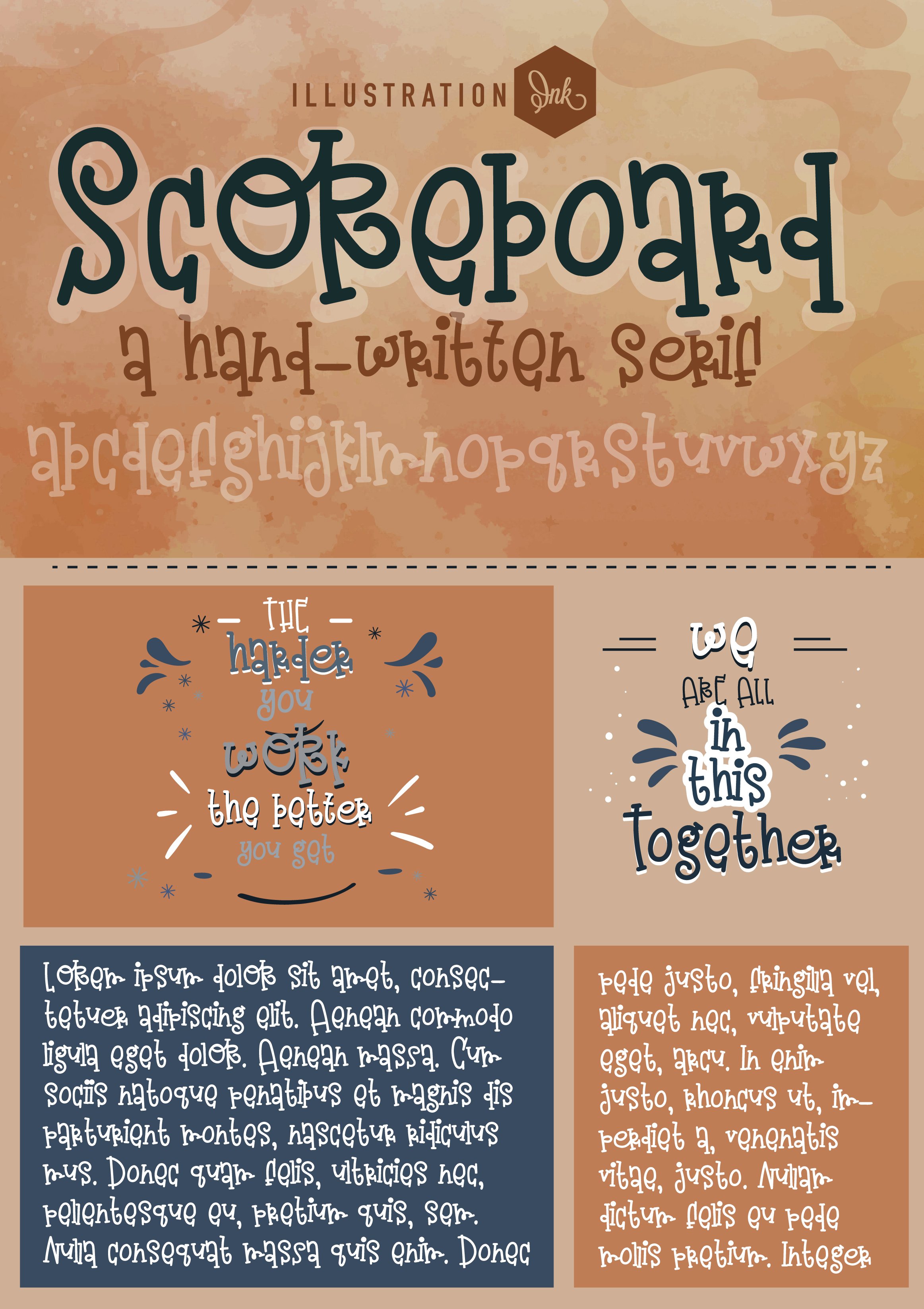 Hand-crafted, font for kids and school