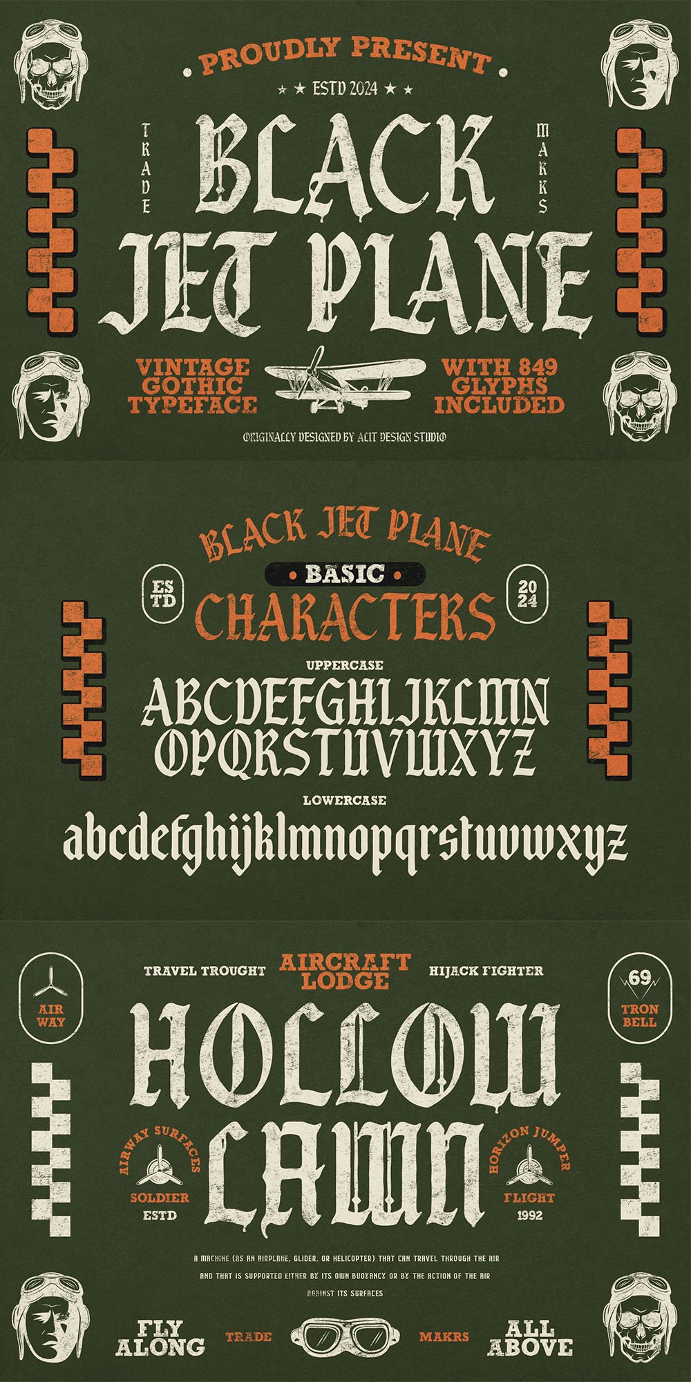 Black Jet Plane Typeface
