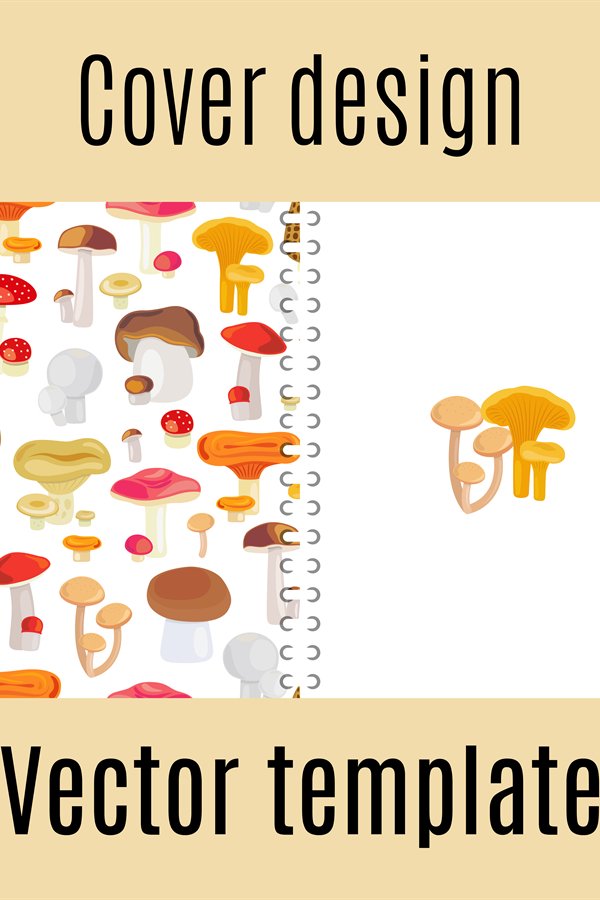 Cover design with forest mushrooms pattern