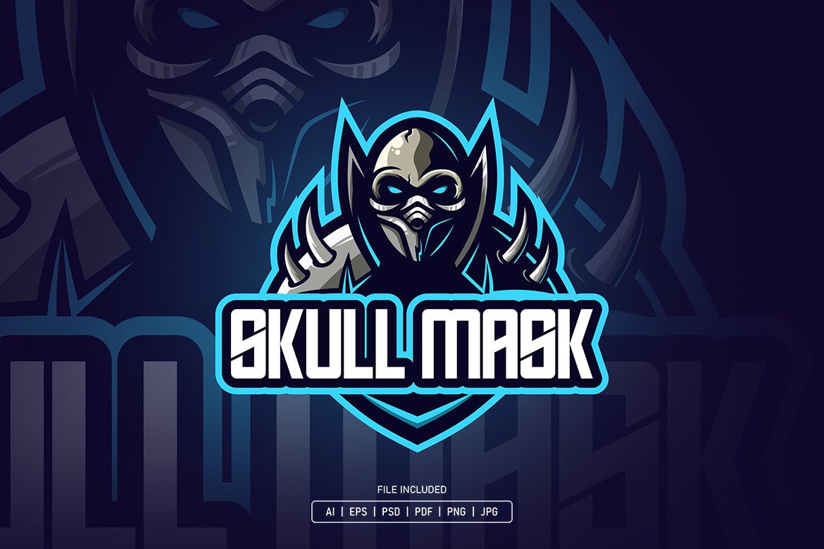 skull mask mascot logo