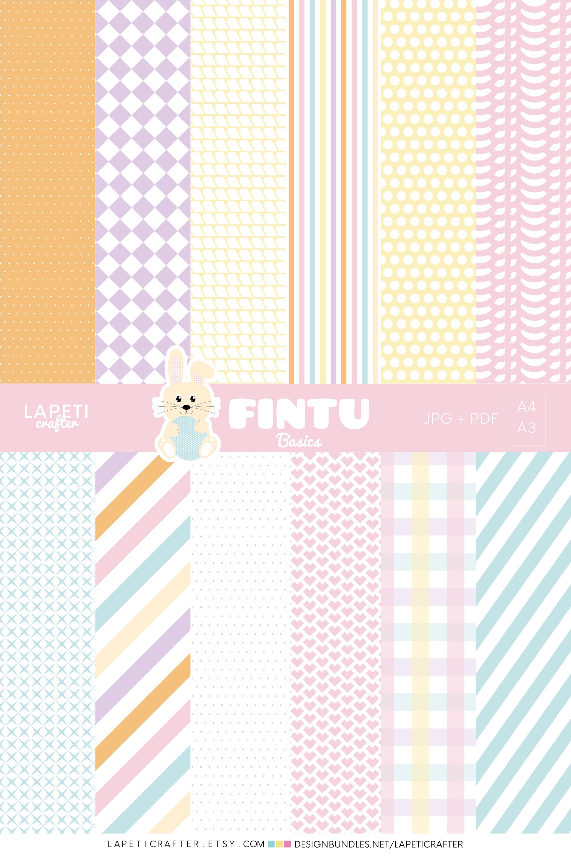 Easter basic digital paper pack| DinA4 & DinA3 size