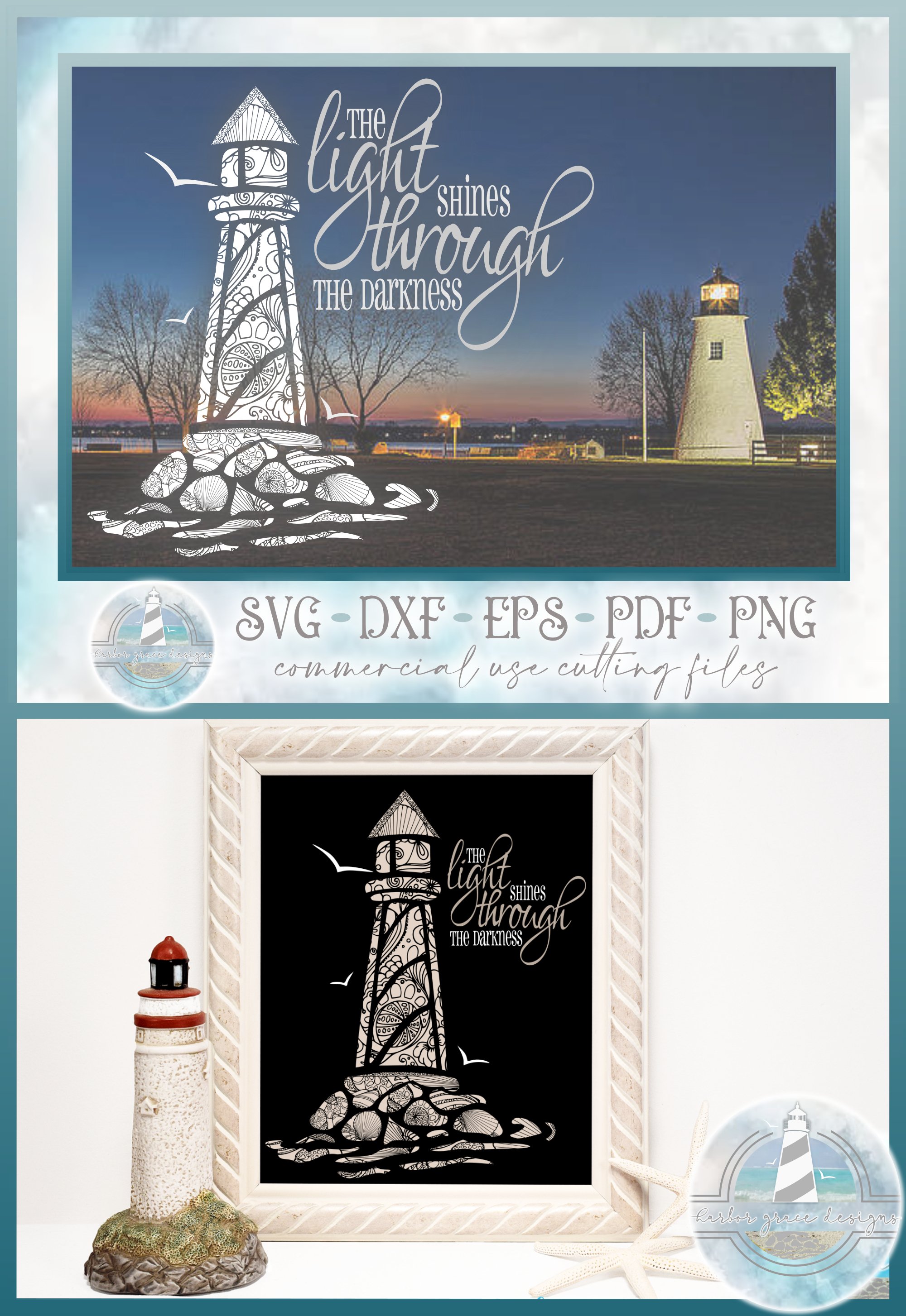 Lighthouse SVG | Lighthouse Mandala with Quote, Nautical SVG