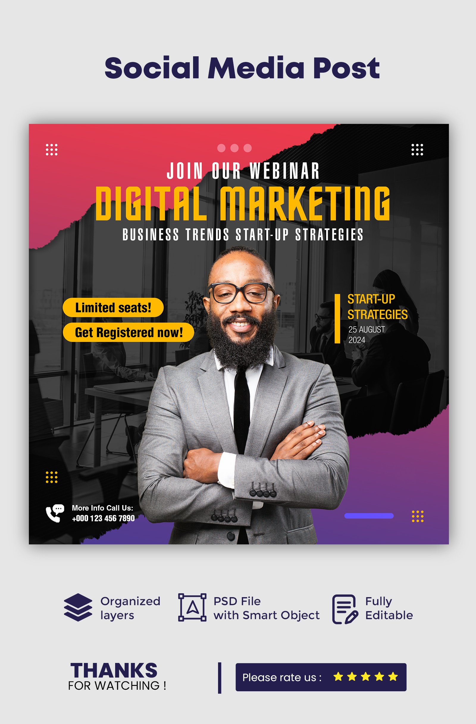 Creative concept digital marketing promotion template