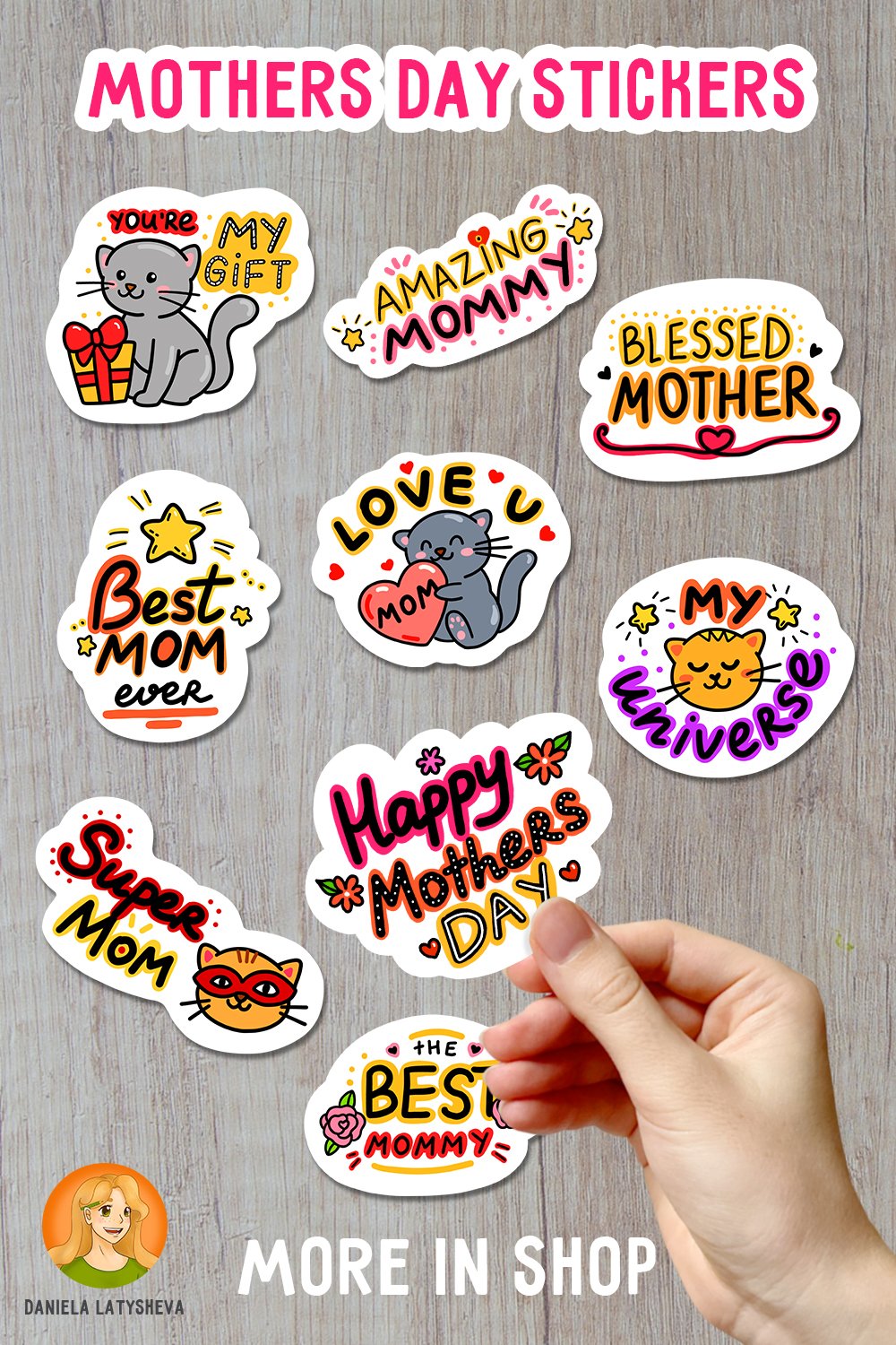 Mothers day Printable sticker set, Mom sticker bundle