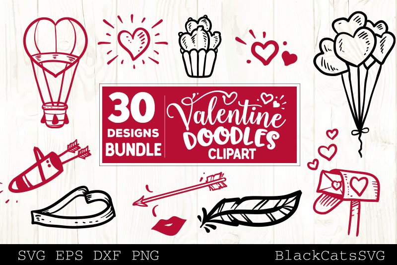 Valentine Doodles SVG bundle love clipart SVG 30 (1139886)