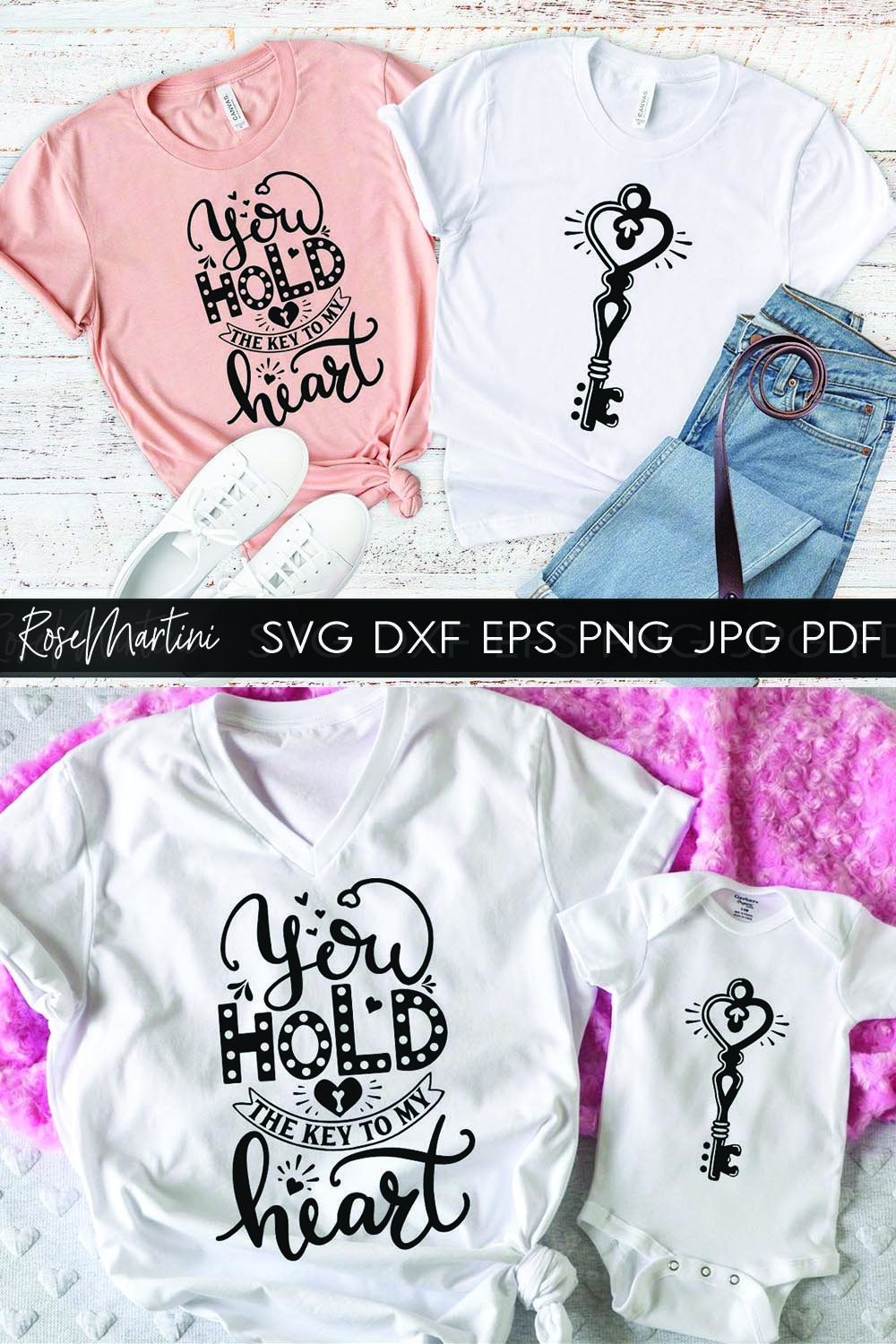You Hold The Key To My Heart SVG Valentines Mom Kid Matching