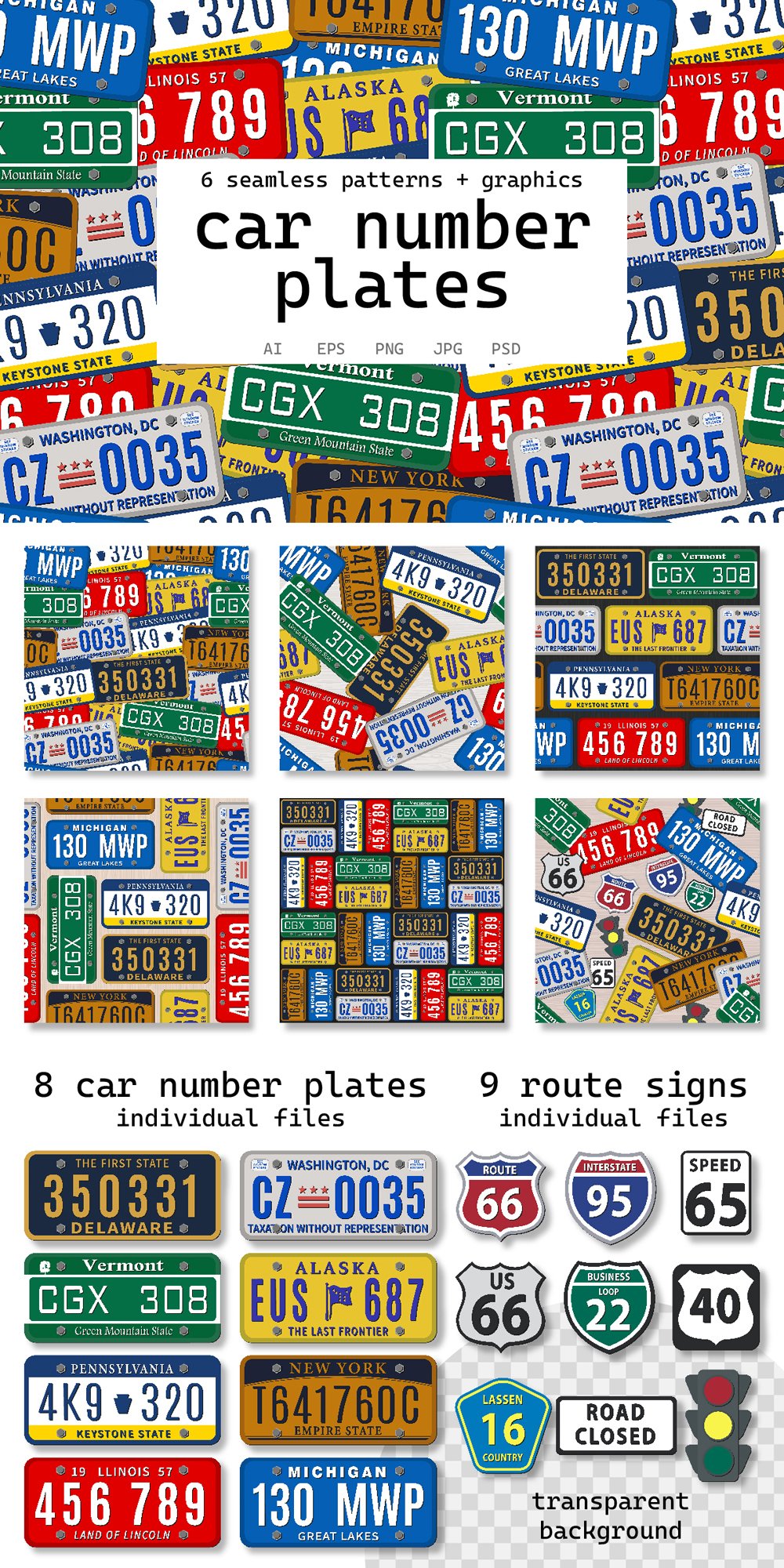 Car Number Plates Patterns