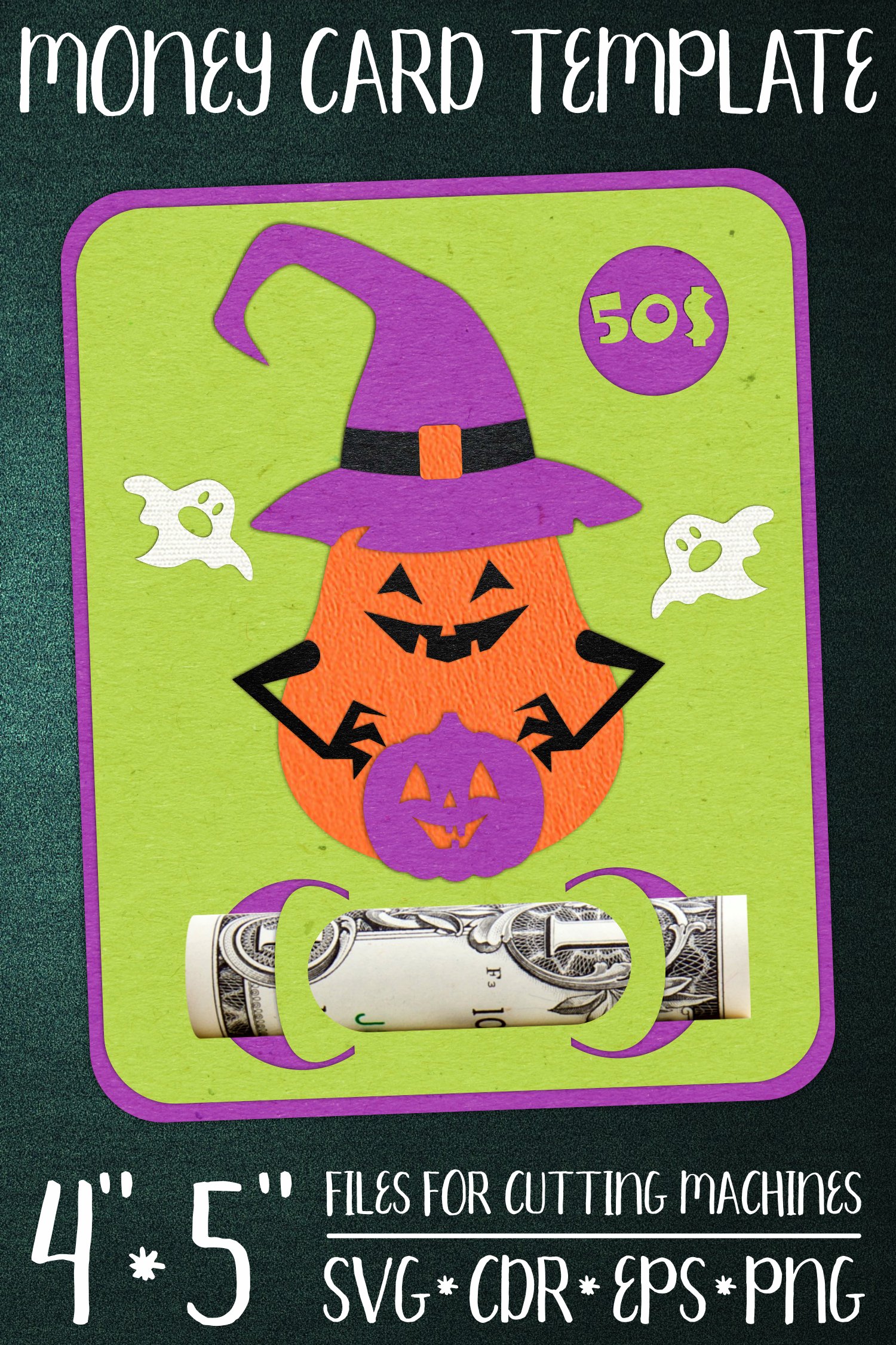Pumpkin Halloween Card | Money Holder Template